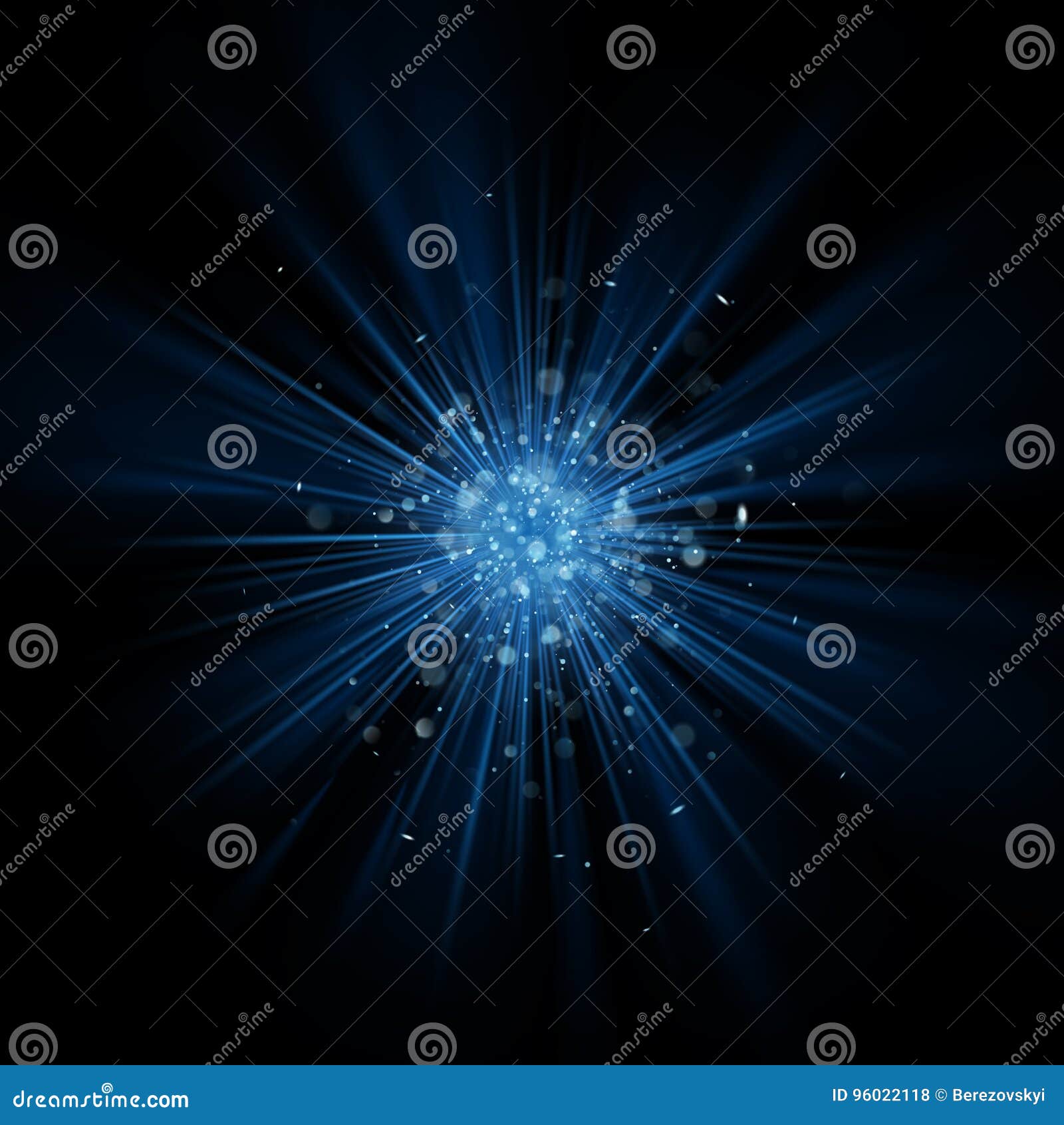 Blue Light Burst Effect. EPS 10 Vector Stock Vector - Illustration of ...