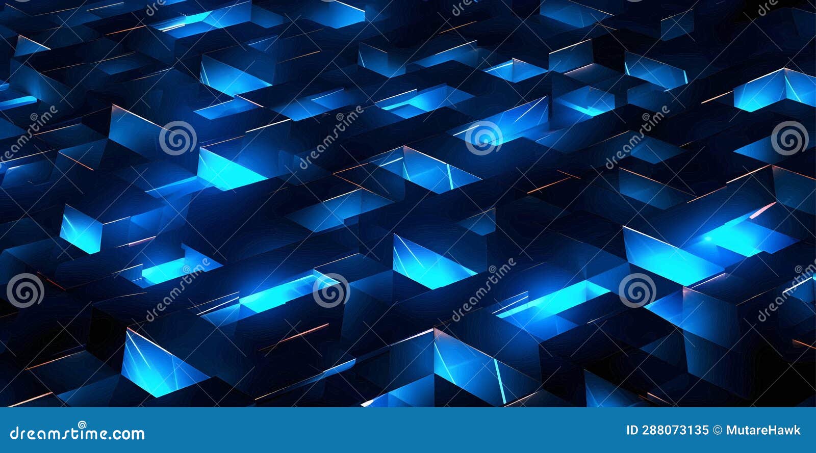 Blue Light 3d Cubes Geometric As Abstract Background Wallpaper Stock ...