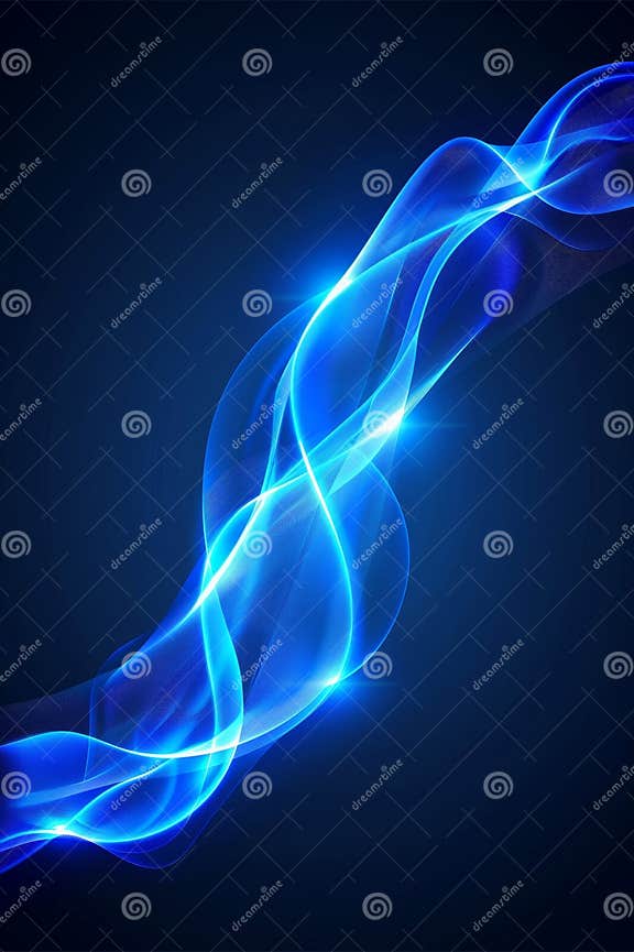 Blue Light Digital Abstract Wave Technology Background with Modern ...