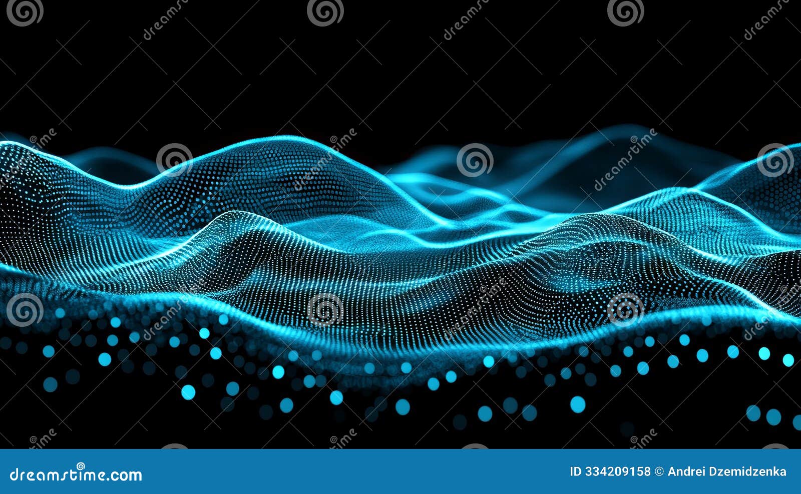 Blue Light Digital Effect on an Abstract Wave Technology Background for ...