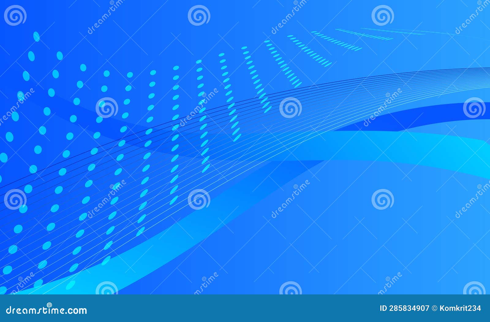 Blue Light with Dot Color Halftone Wave Curves Abstract Background ...