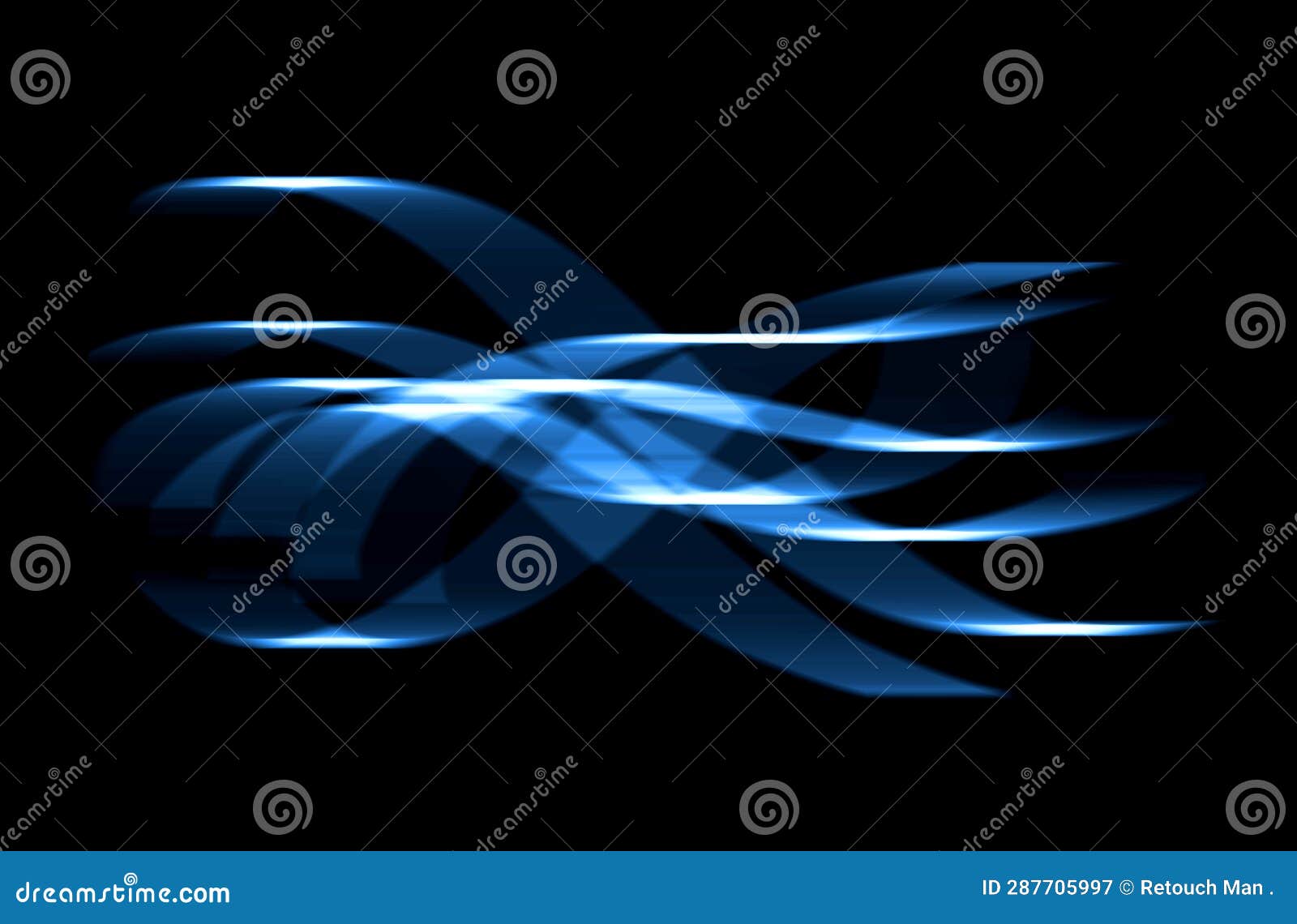 Blue Light Effect with on Black Background Stock Illustration ...