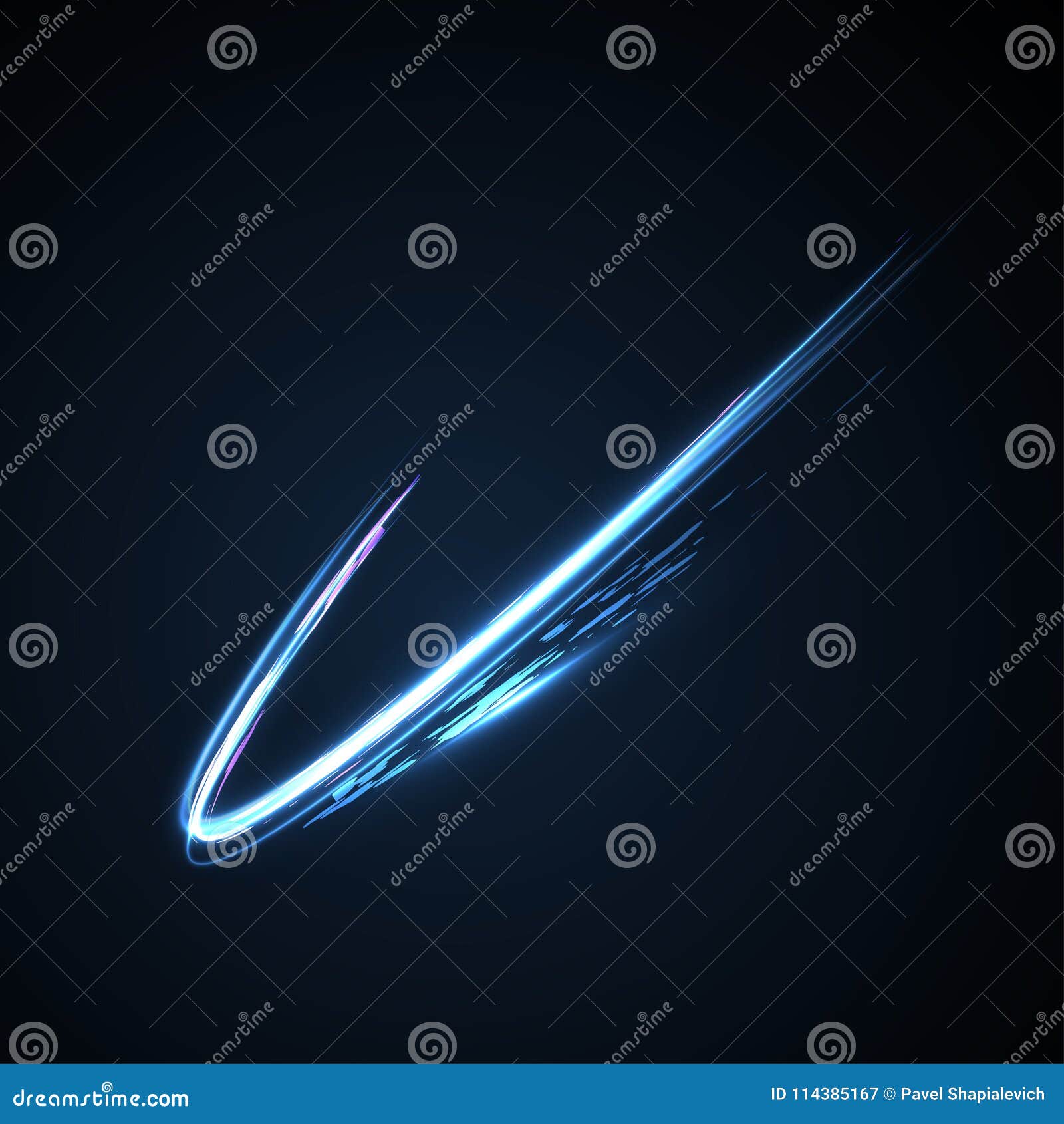Blue Light Effect with Curved Lines Stock Illustration - Illustration ...