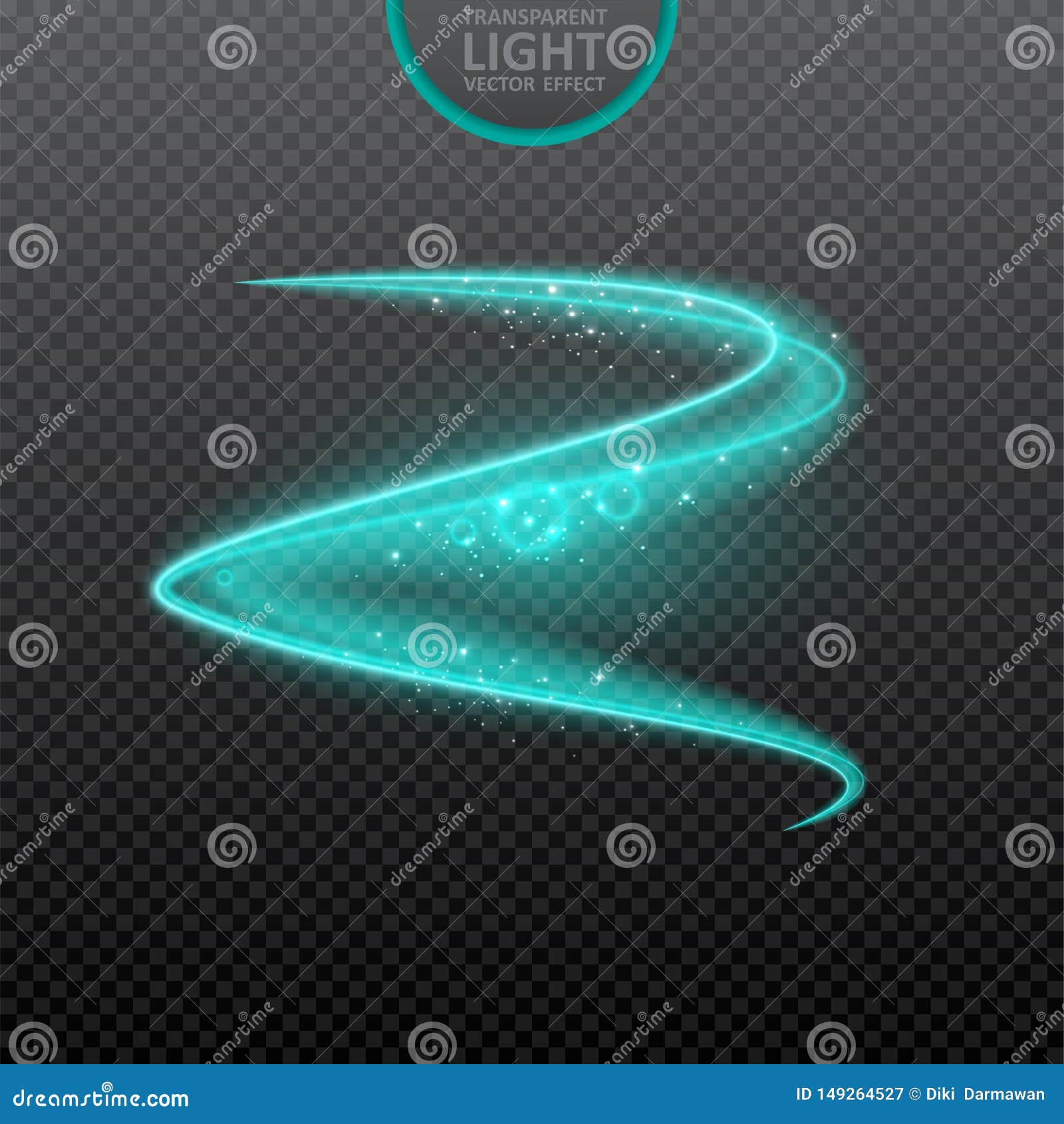 Blue Light Effect on Transparent Background with Realistic Sparkles ...