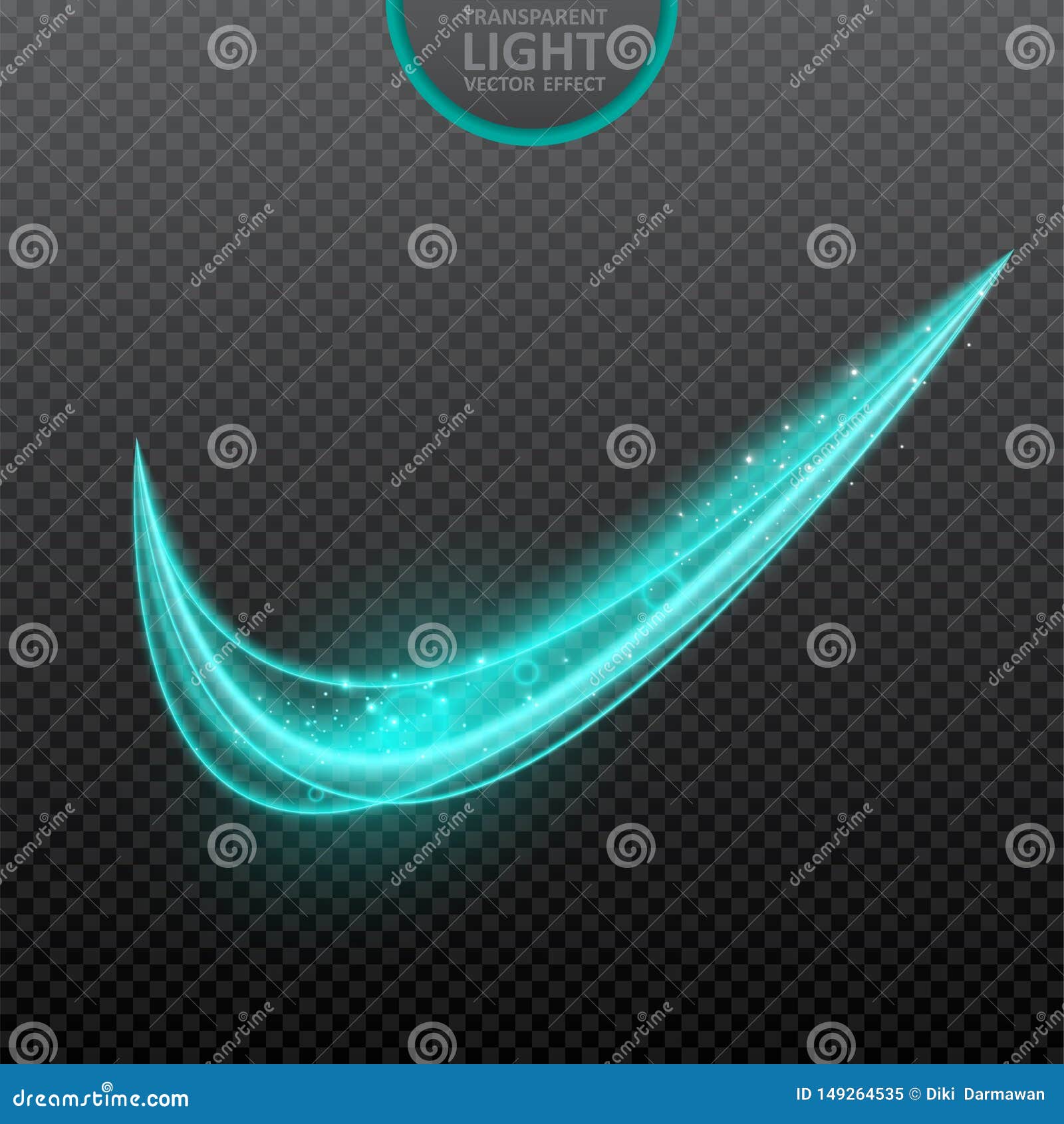 Blue Light Effect on Transparent Background with Realistic Sparkles ...