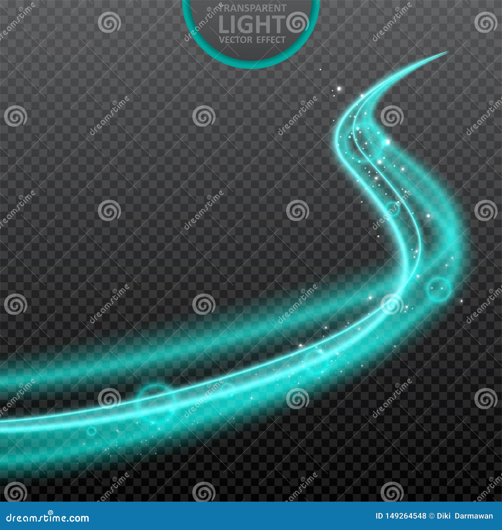 Blue Light Effect On Transparent Background With Realistic Sparkles ...