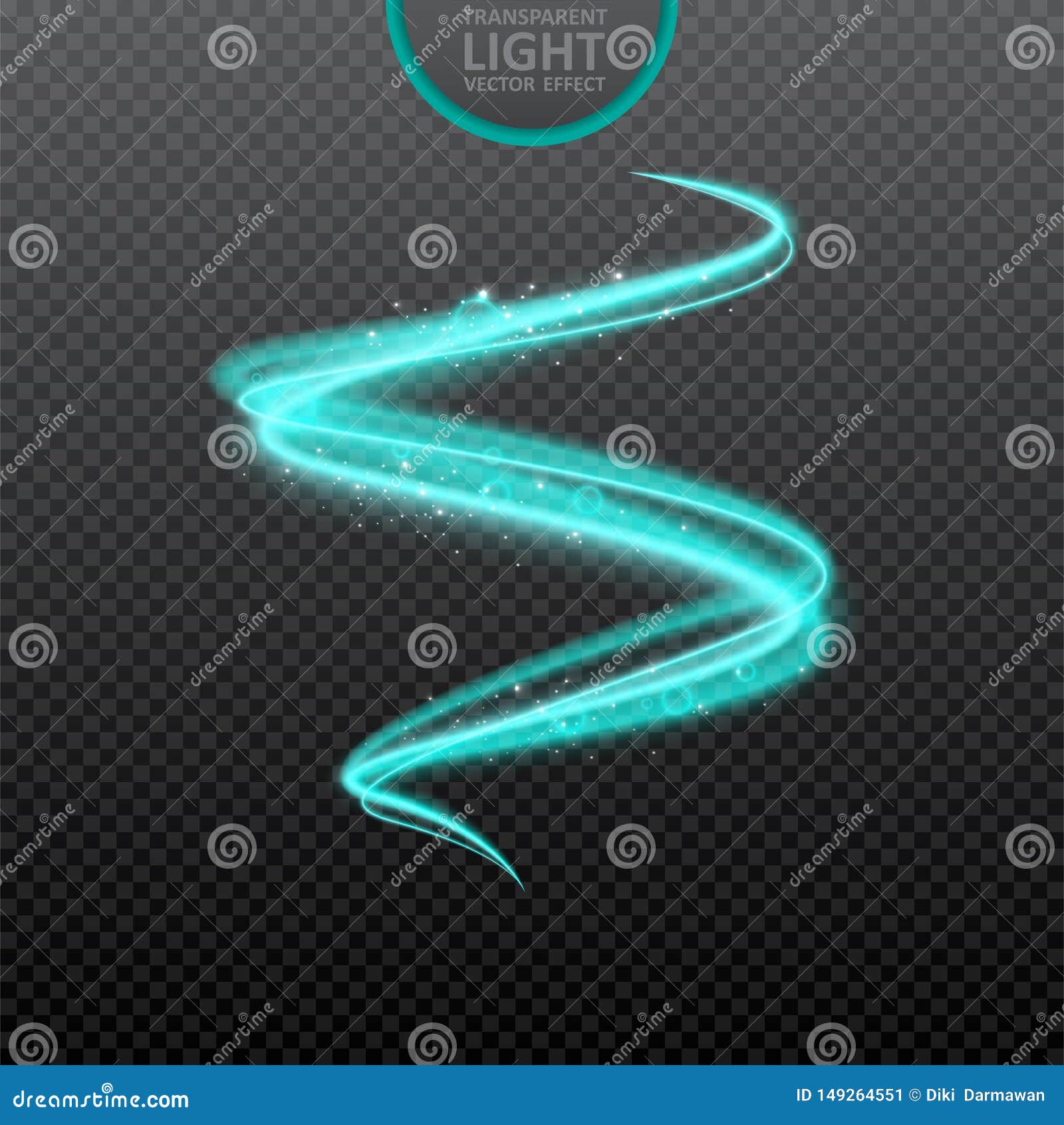 Blue Light Effect On Transparent Background With Realistic Sparkles ...