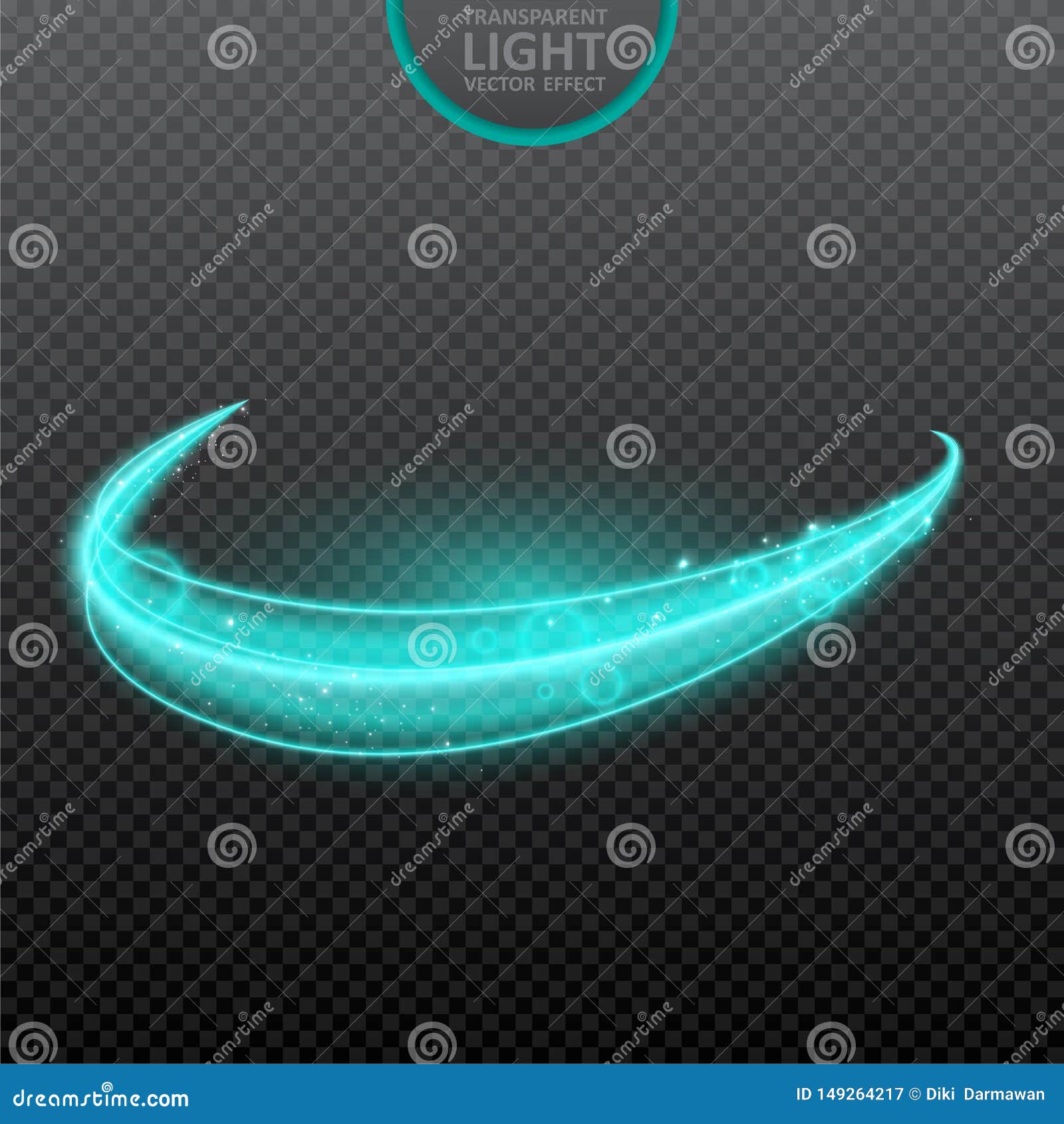 Blue Light Effect On Transparent Background With Realistic Sparkles ...