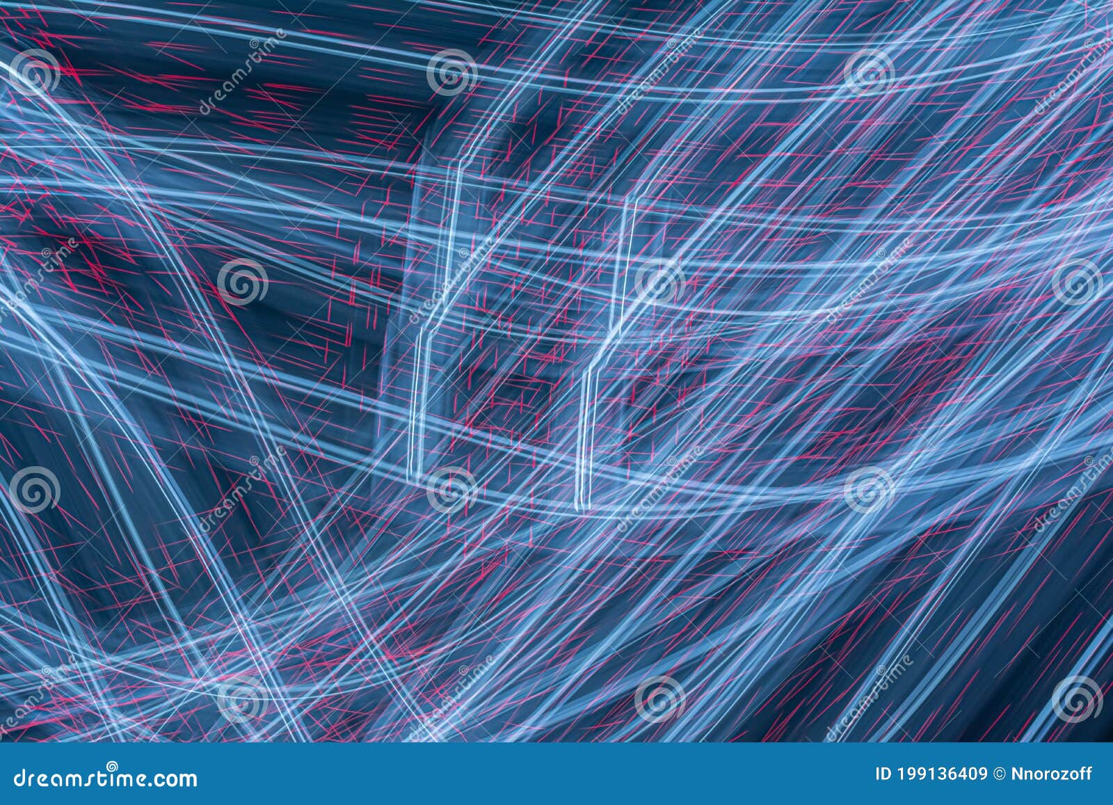 Blue Light Effects, Straight and Curved Lines on Dark Backdrop ...