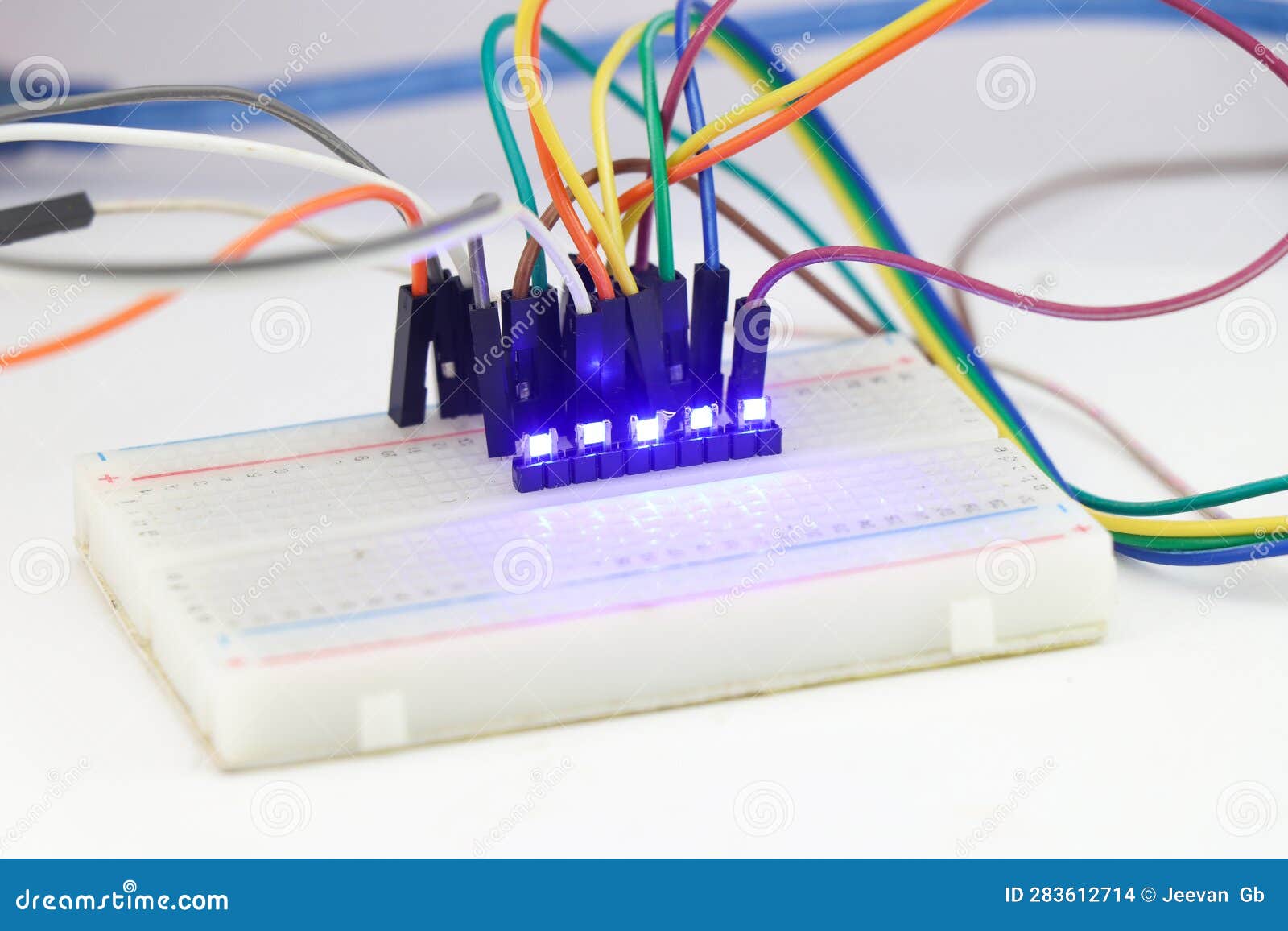 Blue Light Emitted by the SMD Led or a Light Emitting Diode Connected ...