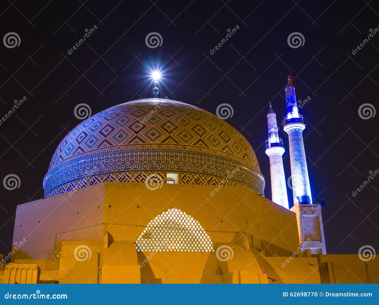 Blue Light Fridays Mosque stock photo. Image of jameh - 62698770