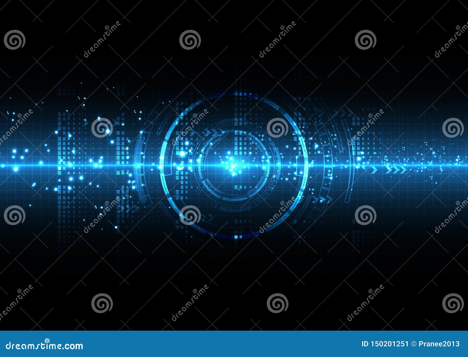 Blue Light Futuristic Technology Stock Vector - Illustration of cyber ...