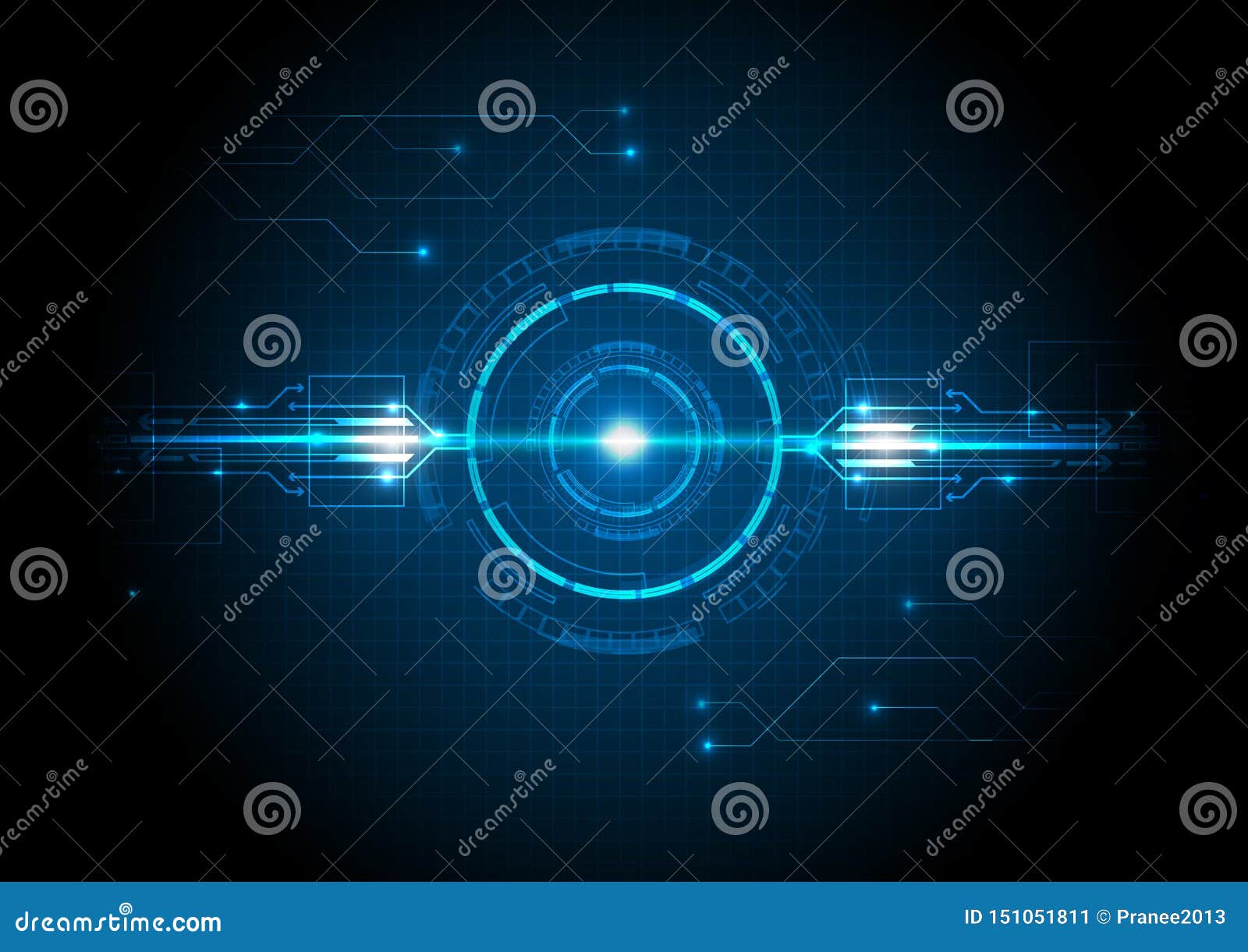 Blue Light Futuristic Technology with Circuit Stock Vector ...