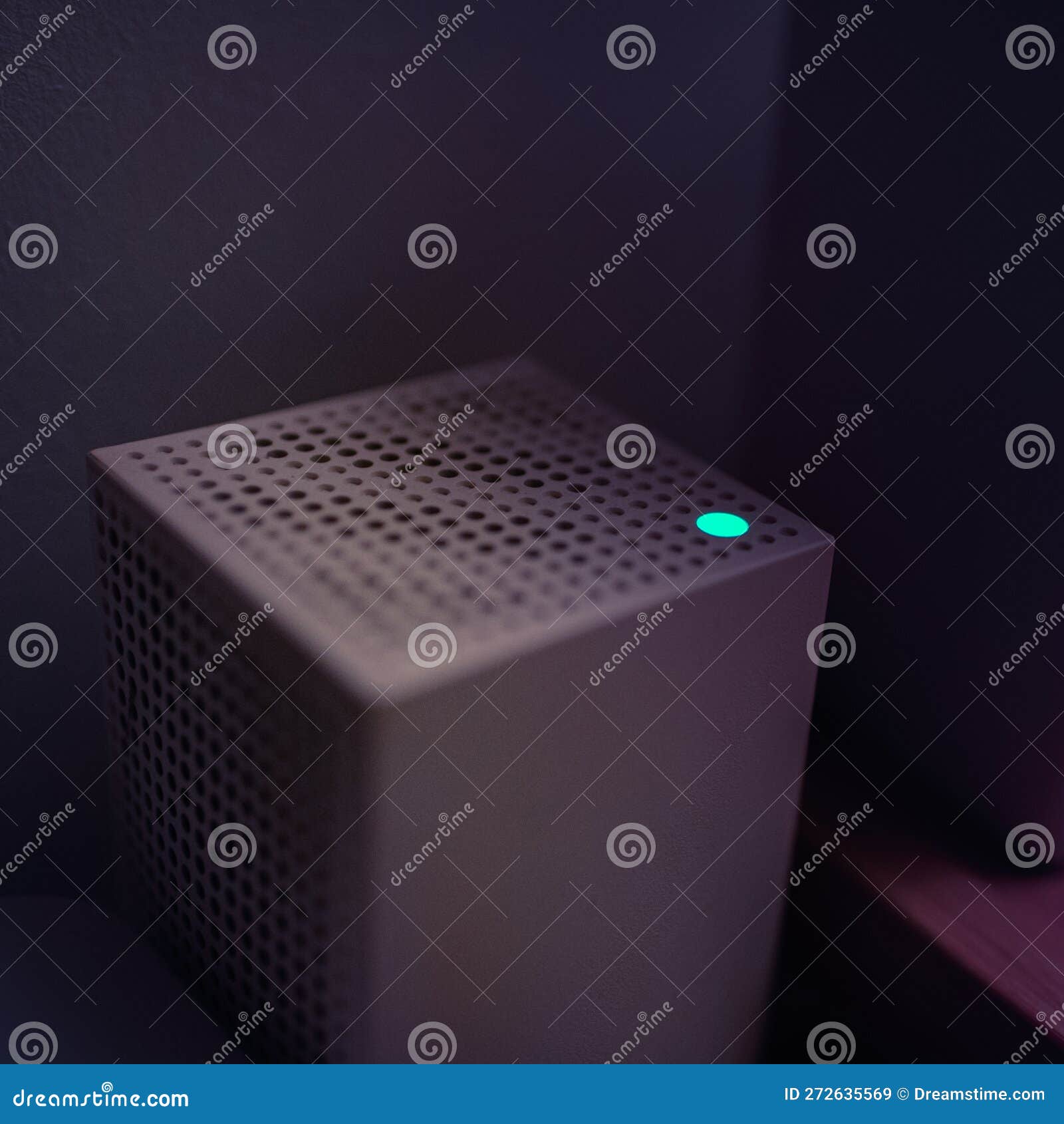 Blue Light Indicator on a Mesh Wifi Router. Stock Image - Image of ...