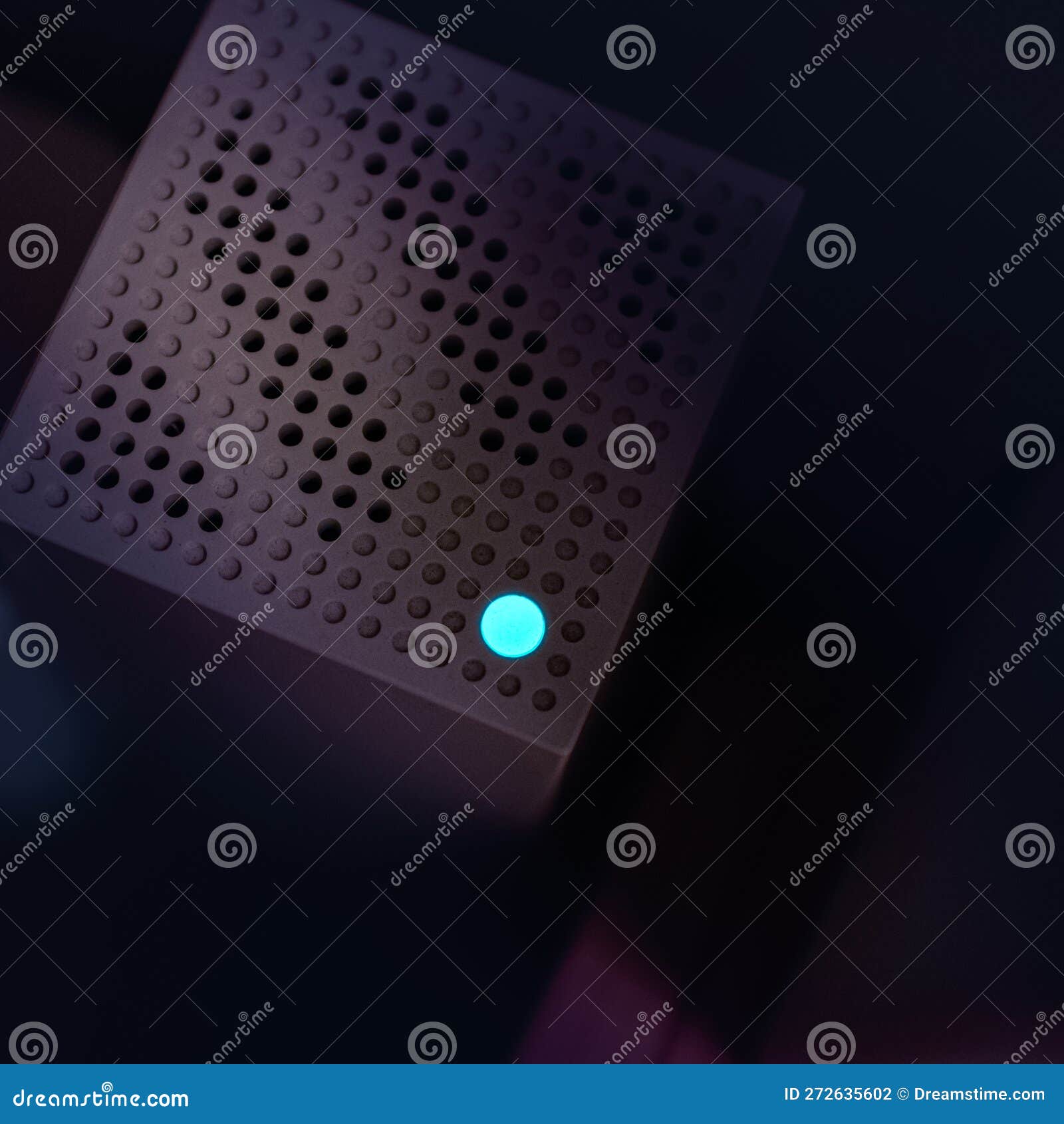 Blue Light Indicator on a Mesh Wifi Router. Stock Photo - Image of ...