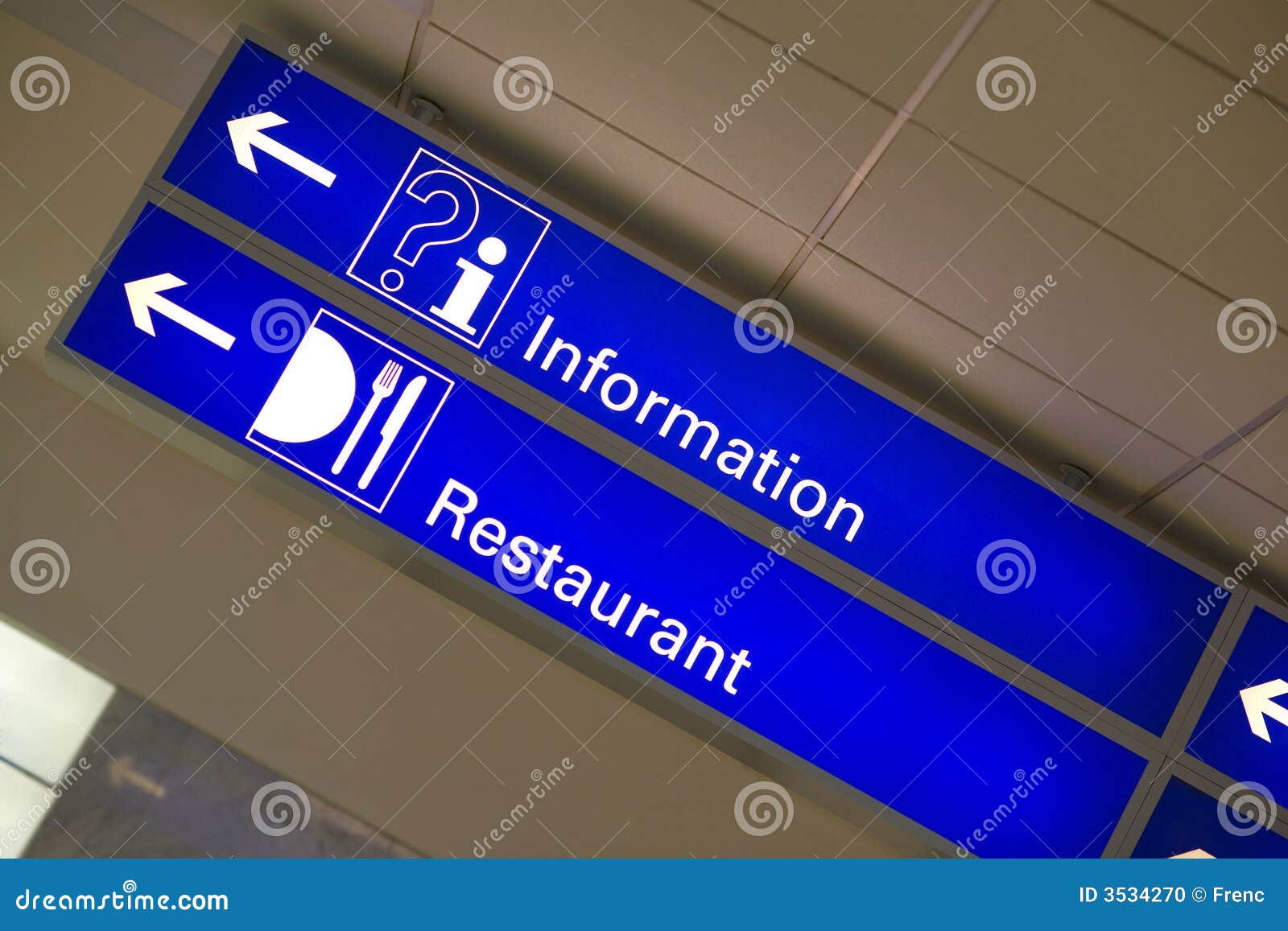Blue Light Information Sign Stock Photo - Image of message, text: 3534270