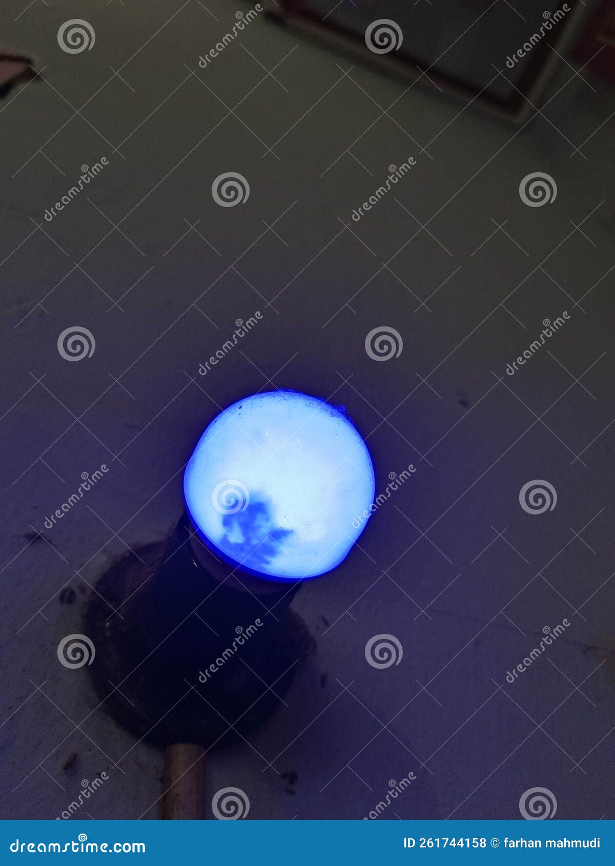 Blue Light Lamp in the Dark Room Stock Photo - Image of room, blue ...