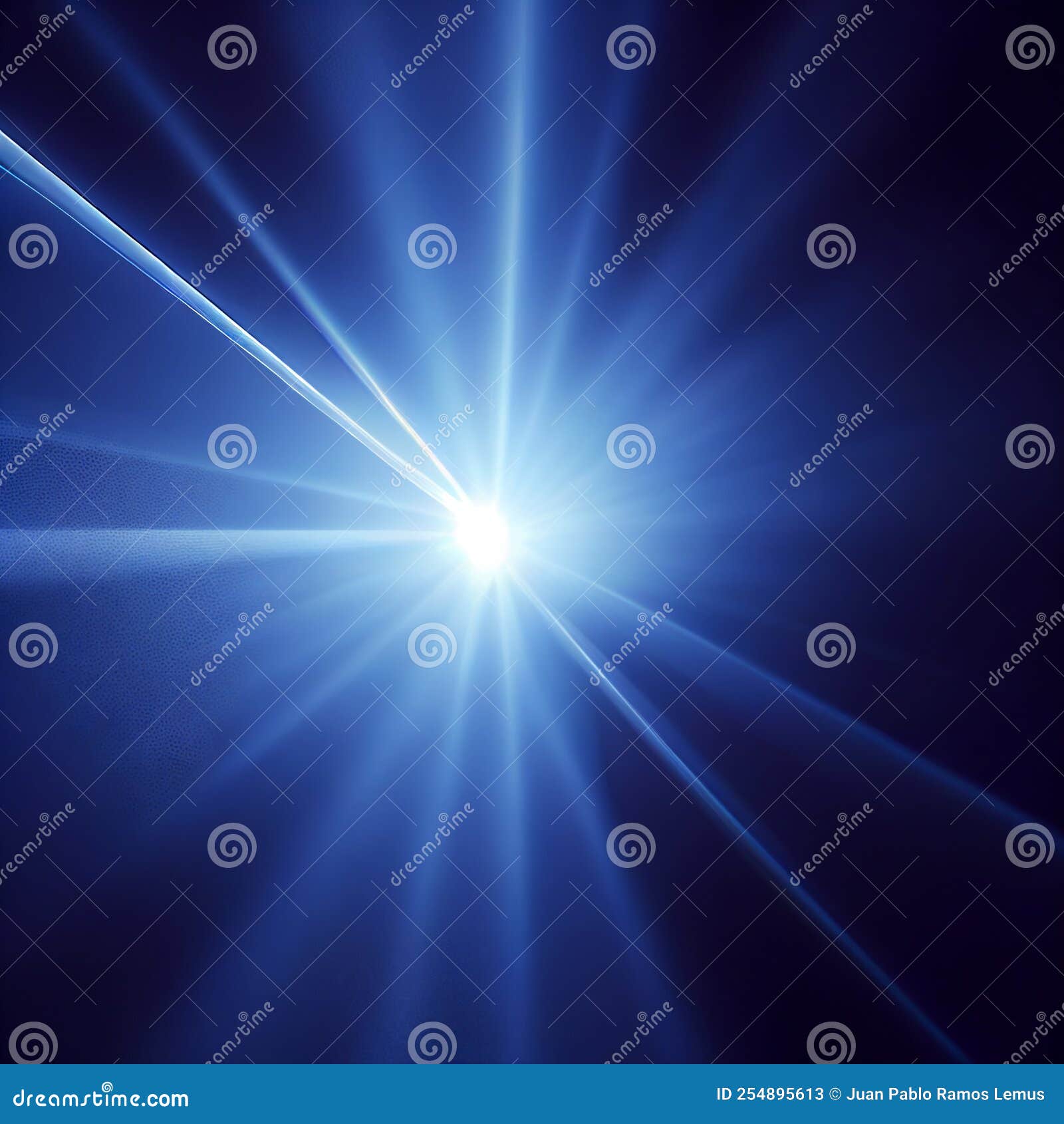 Blue Light Lens Flare on Black Background. Stock Illustration ...