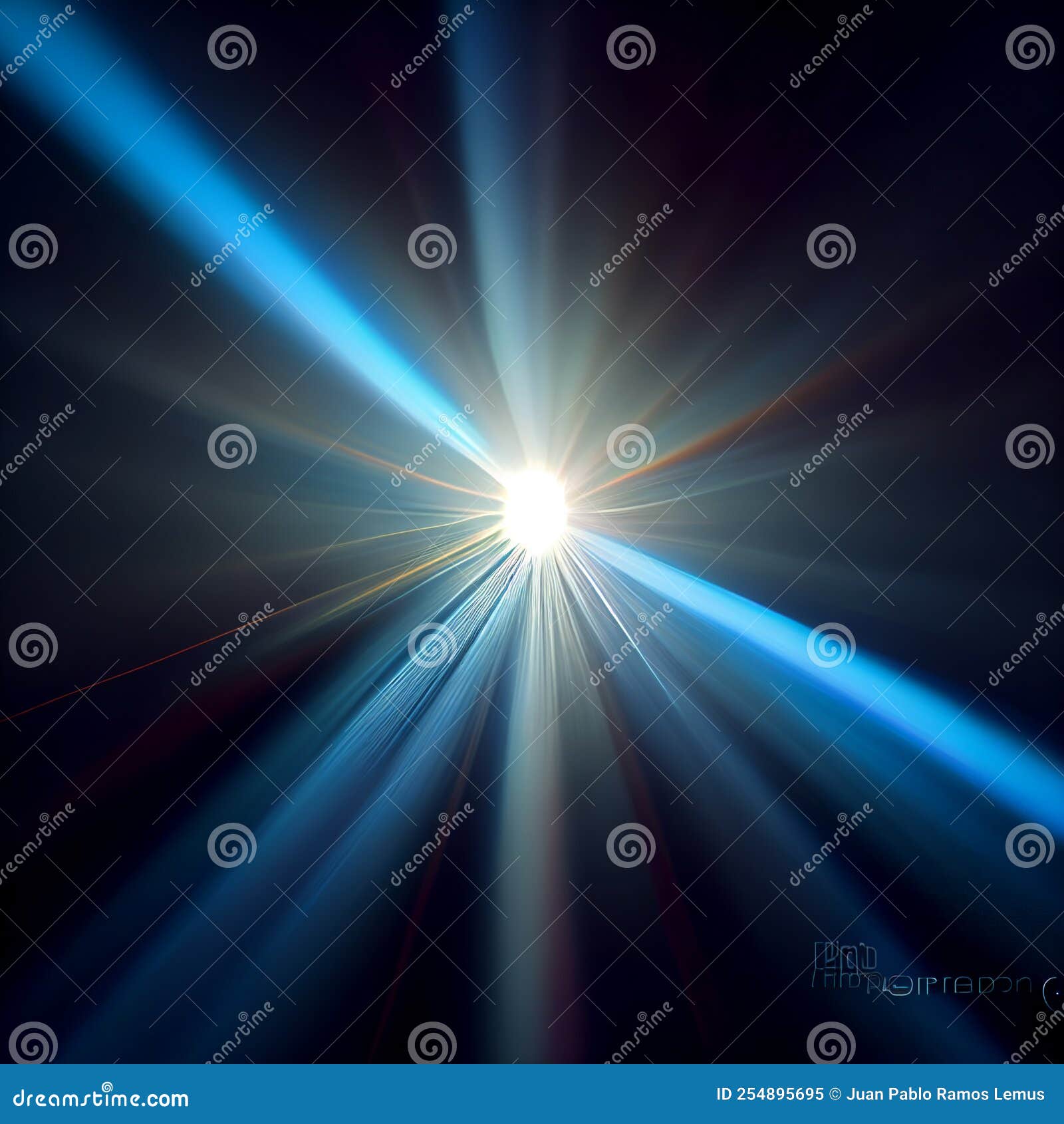Blue Light Lens Flare on Black Background. Stock Illustration ...
