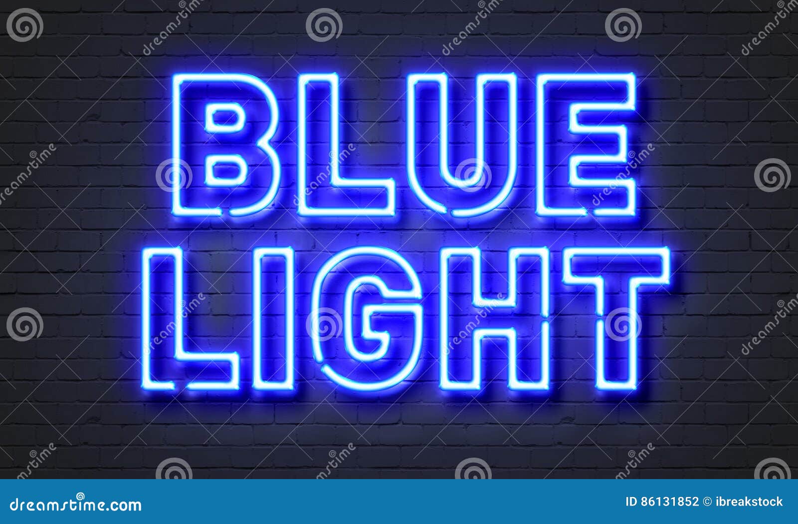 Blue light neon sign stock illustration. Illustration of advertisement ...
