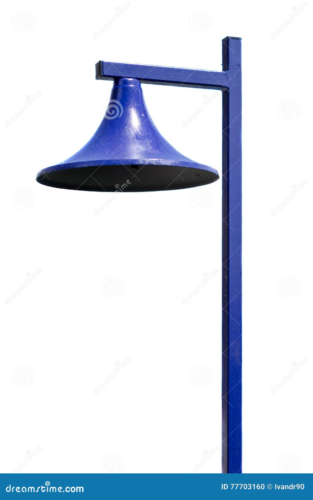 Blue Light Pole Isolated on White Background Stock Photo - Image of ...