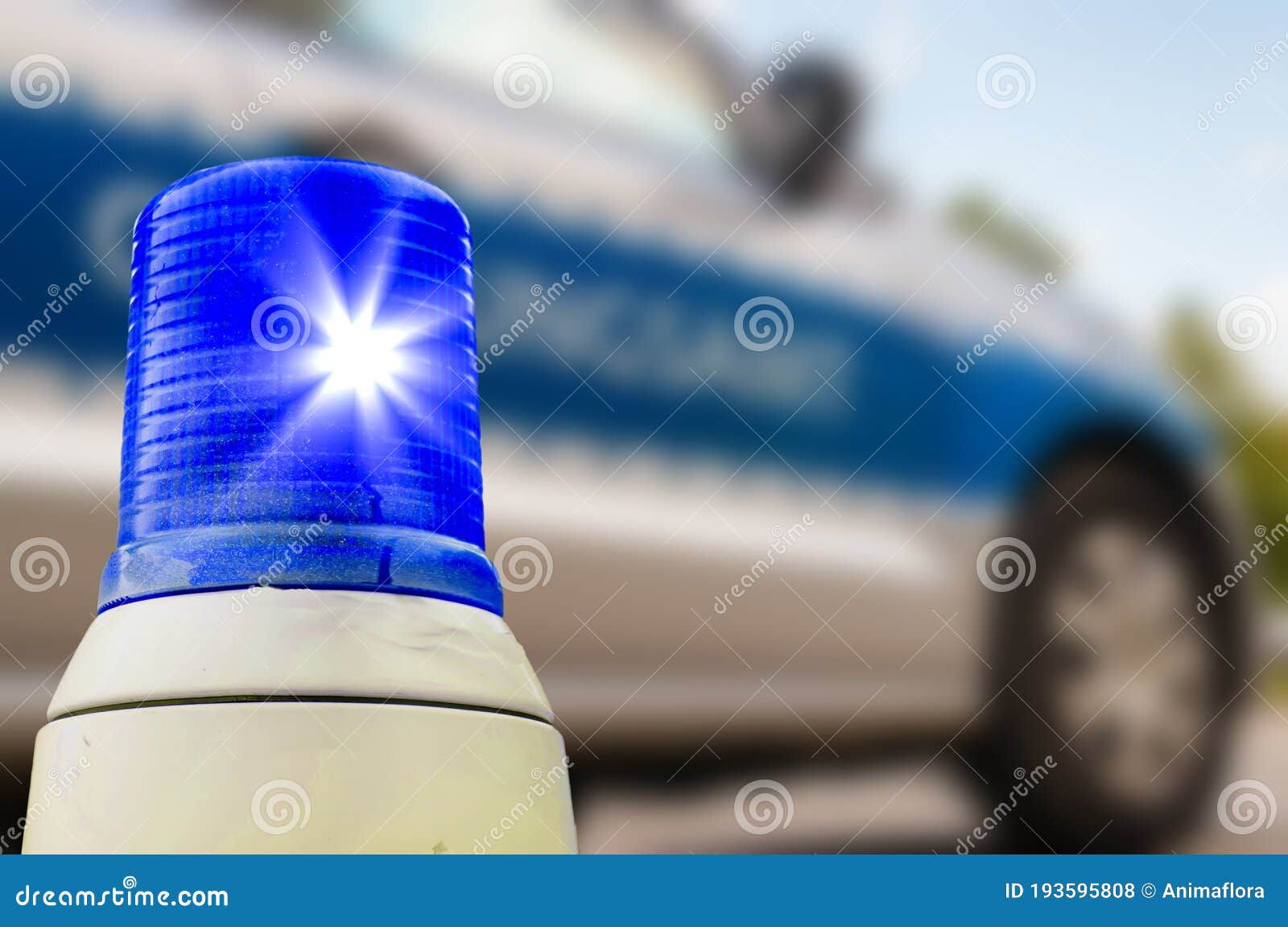 Blue light police stock photo. Image of case, germany - 193595808