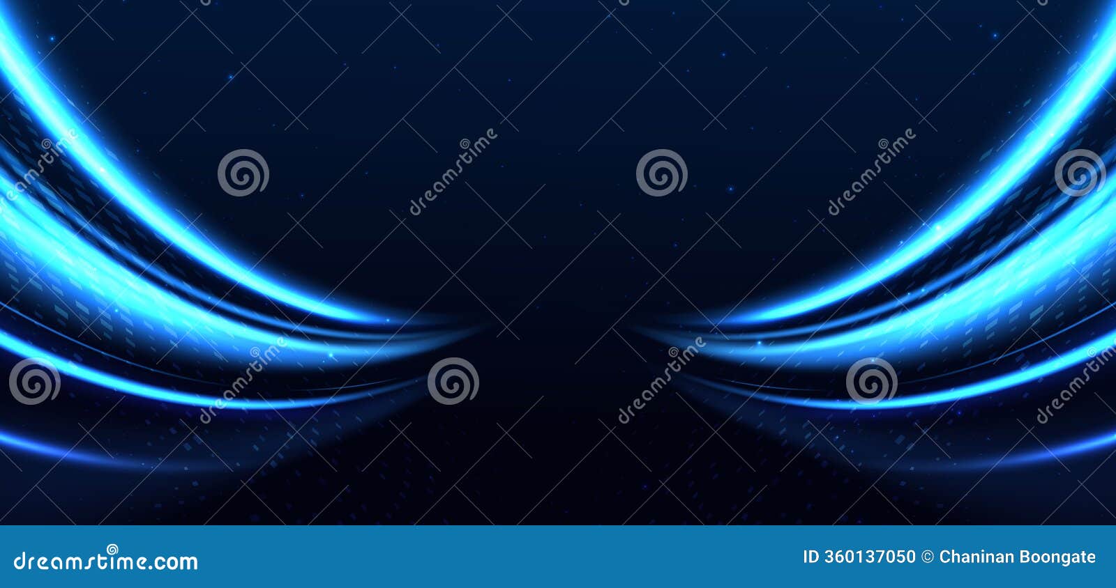 Blue Light Ray Curved on Dark Blue Background with Square Pattern ...