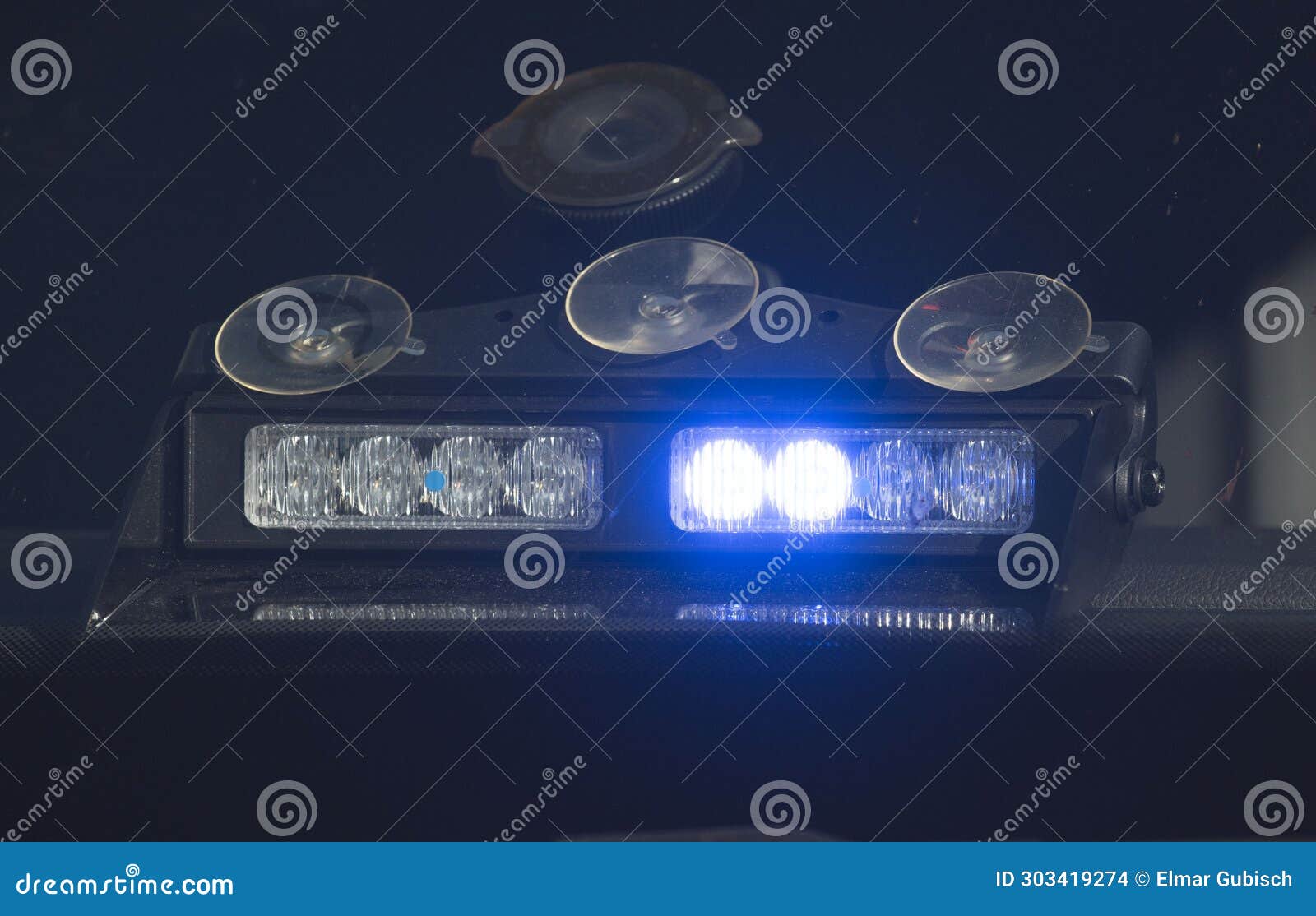Blue Light Signal on a Police Car Stock Photo - Image of security ...