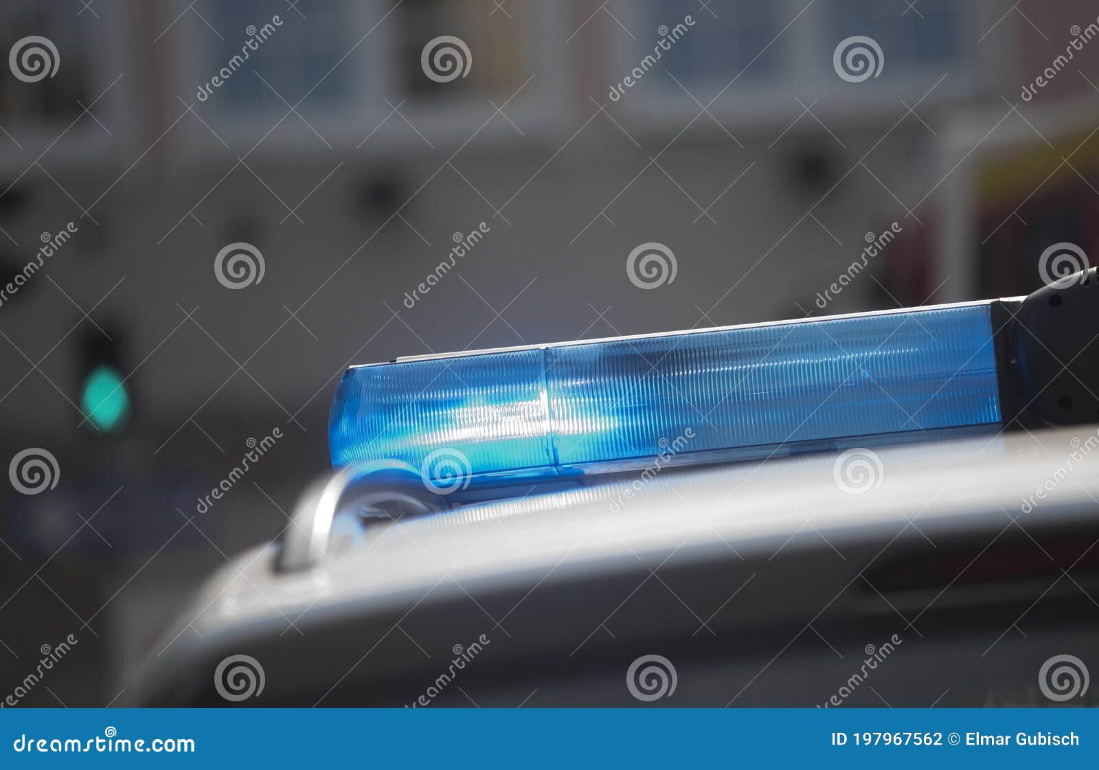 Blue Light Signal on a Police Car Stock Photo - Image of feature ...