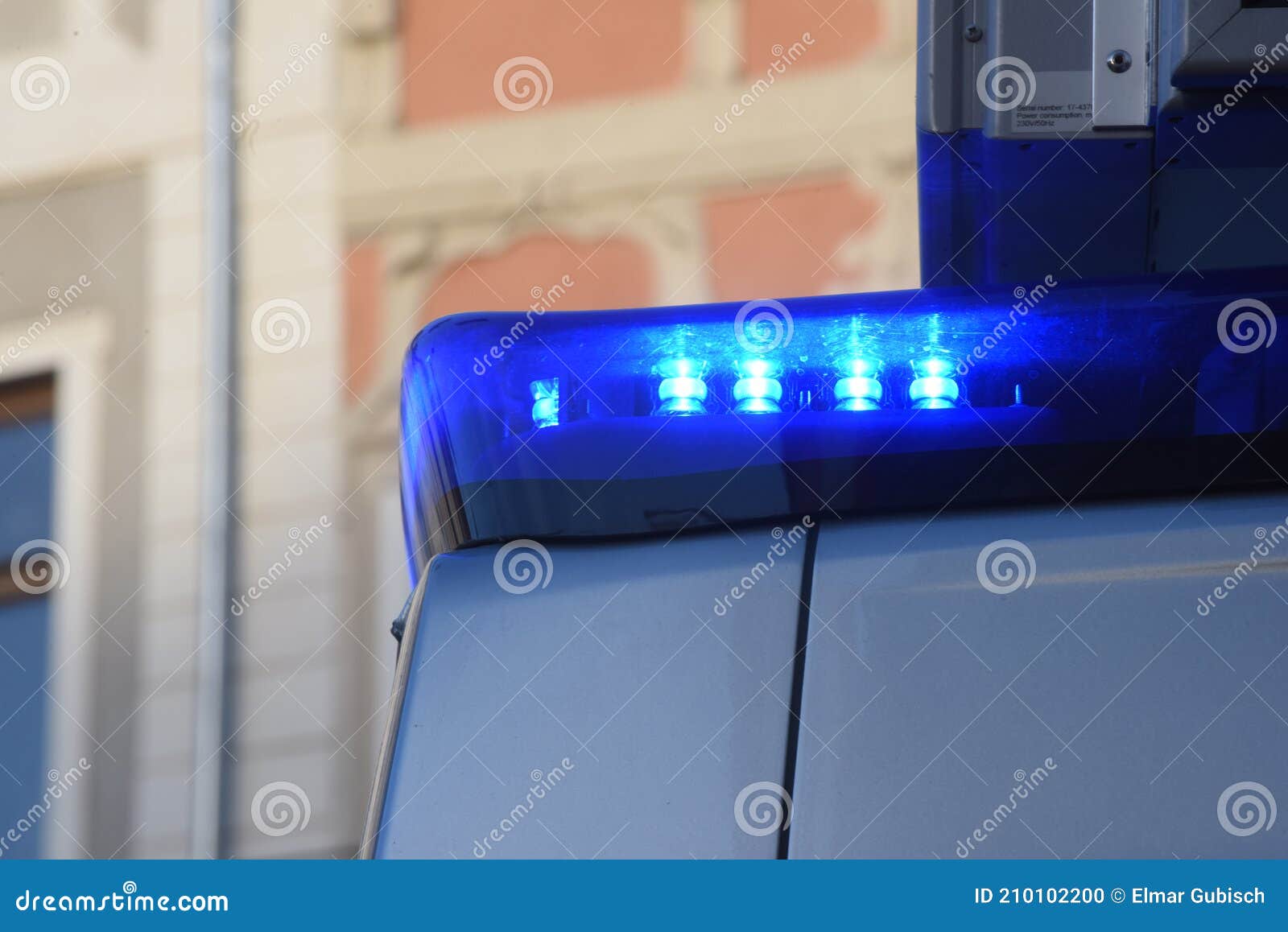 Blue Light Signal on a Police Car Stock Photo - Image of force, light ...