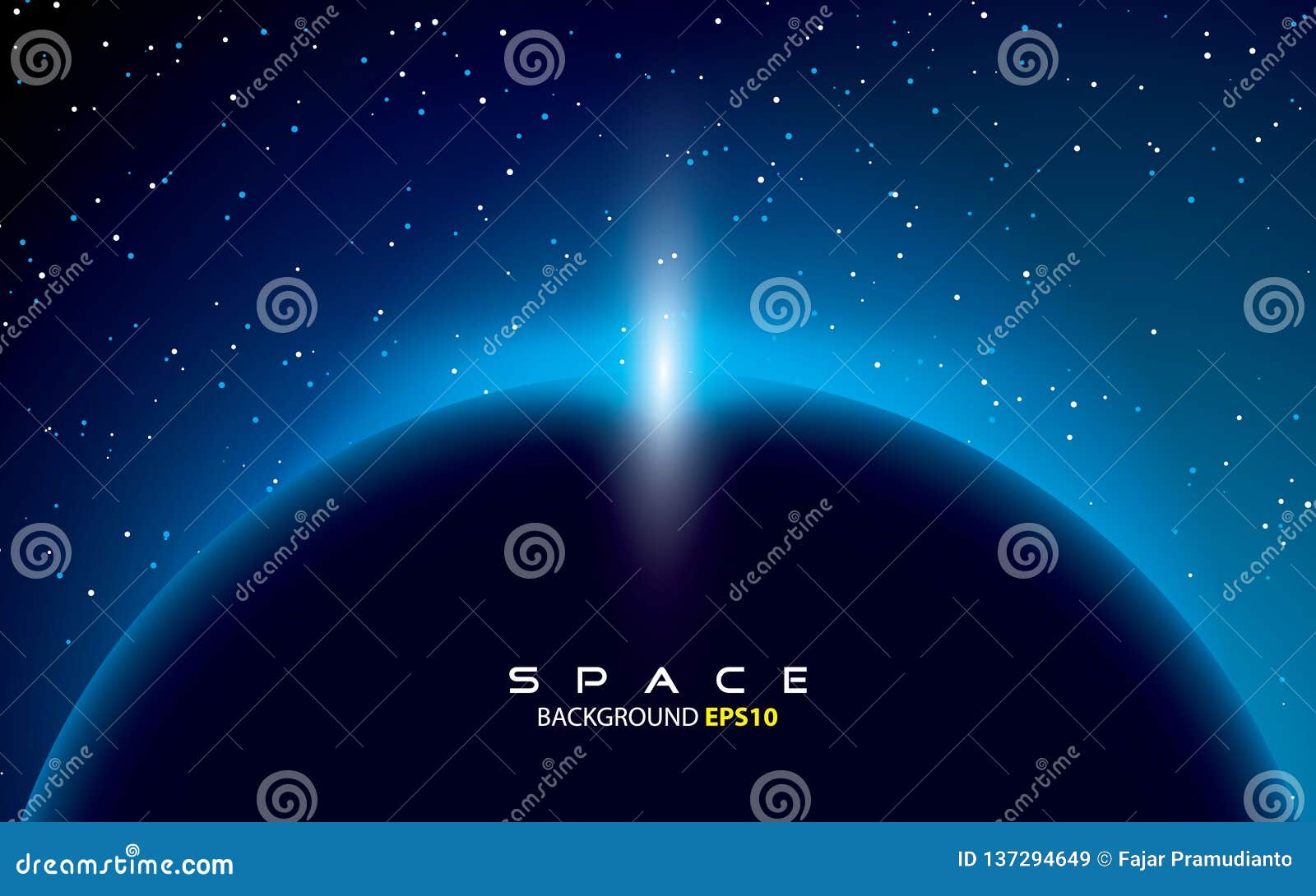 Blue Light Space Background And Saturnus Vector. Futuristic Background ...