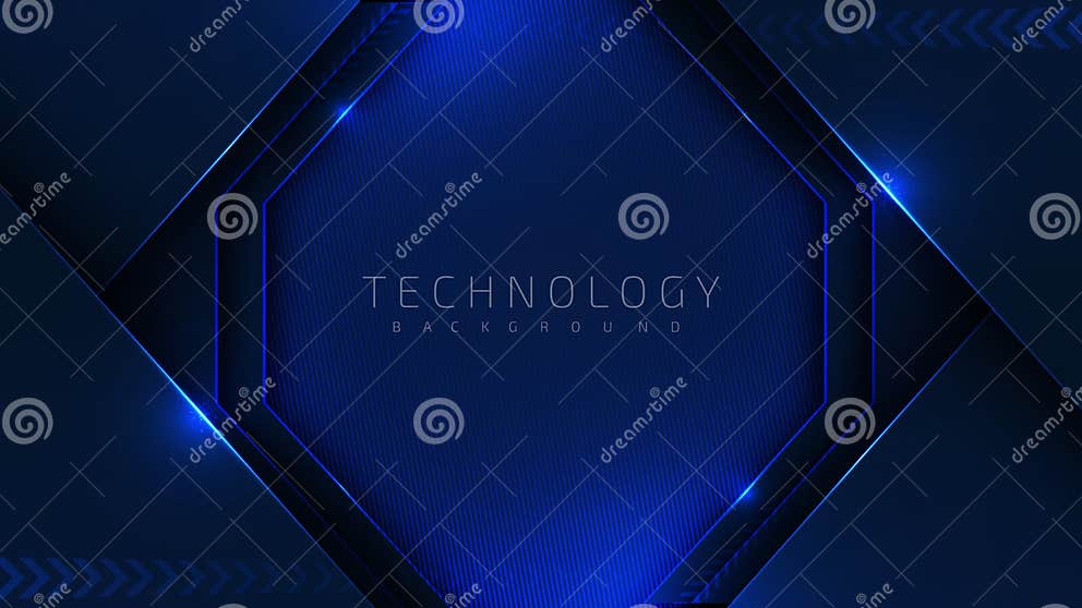 Blue Light Sparkle Line on Dark , Technology Design Concept . Abstract ...