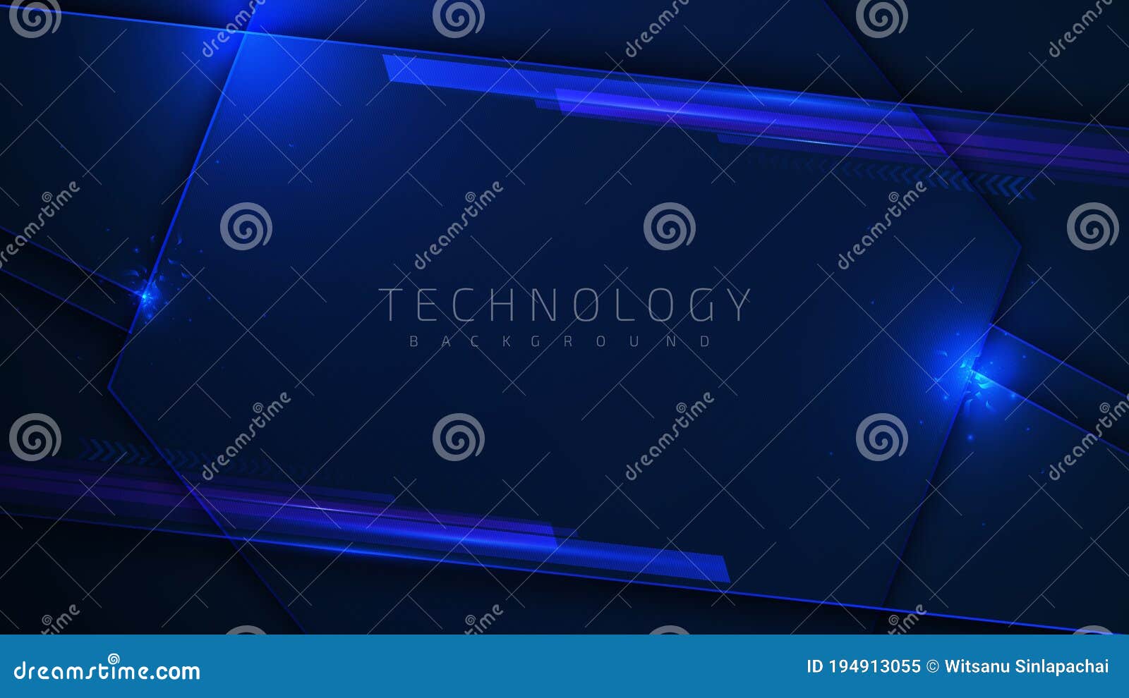 Blue Light Sparkle Line on Dark , Technology Design Concept . Abstract ...