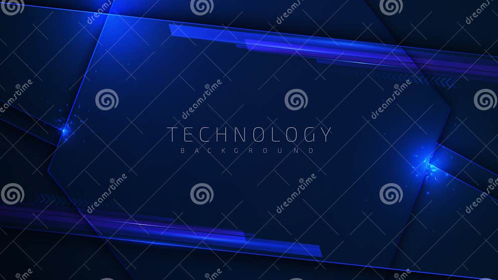 Blue Light Sparkle Line on Dark , Technology Design Concept . Abstract ...