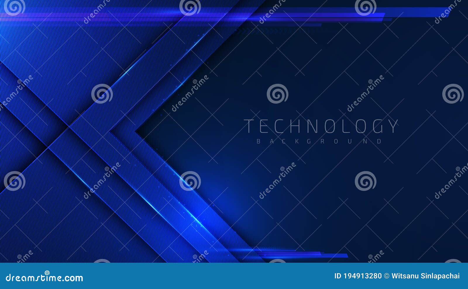 Blue Light Sparkle Line on Dark , Technology Design Concept . Abstract ...