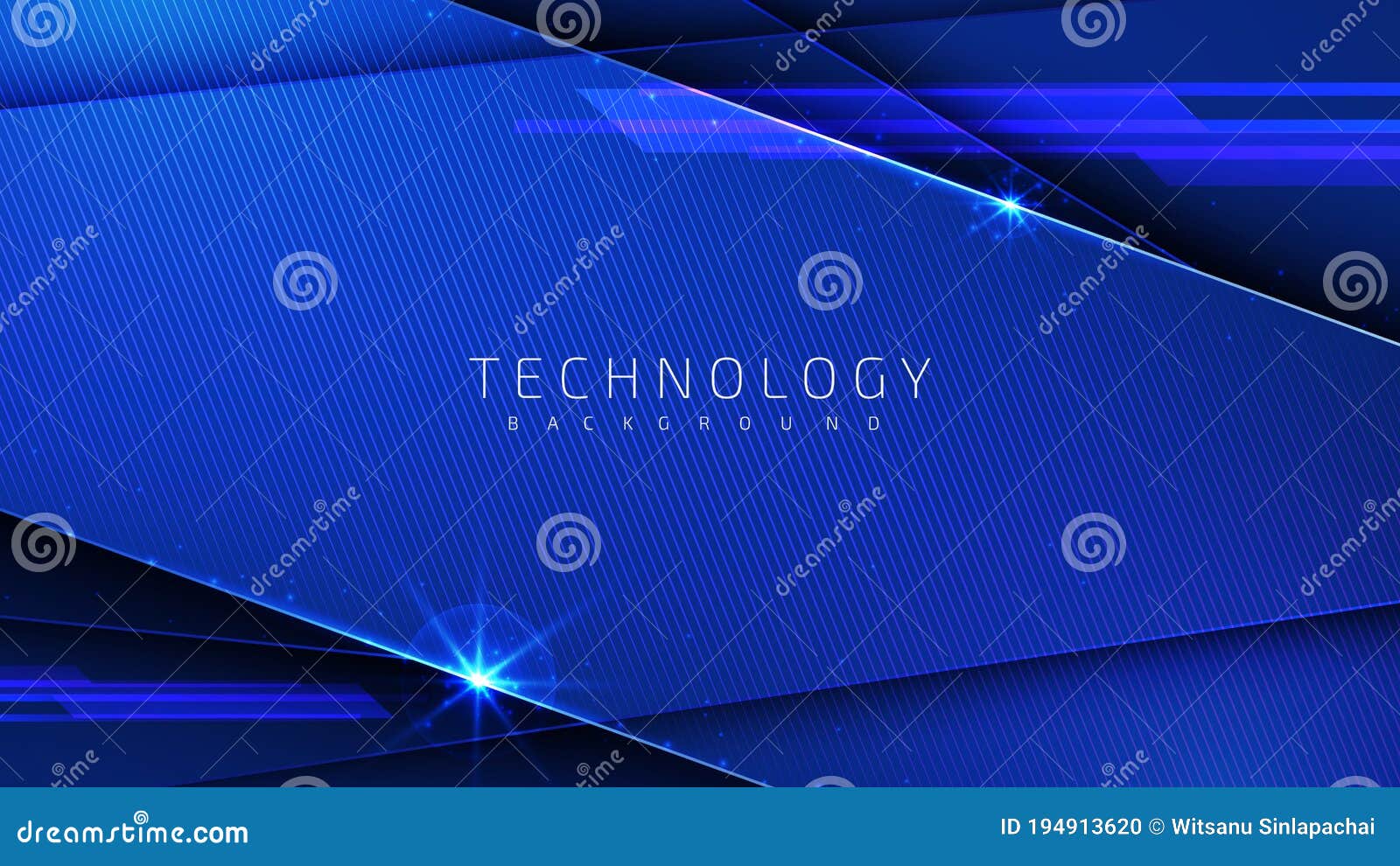 Blue Light Sparkle Line on Dark , Technology Design Concept . Abstract ...