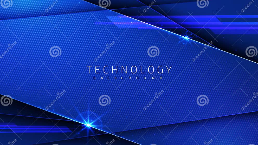 Blue Light Sparkle Line on Dark , Technology Design Concept . Abstract ...