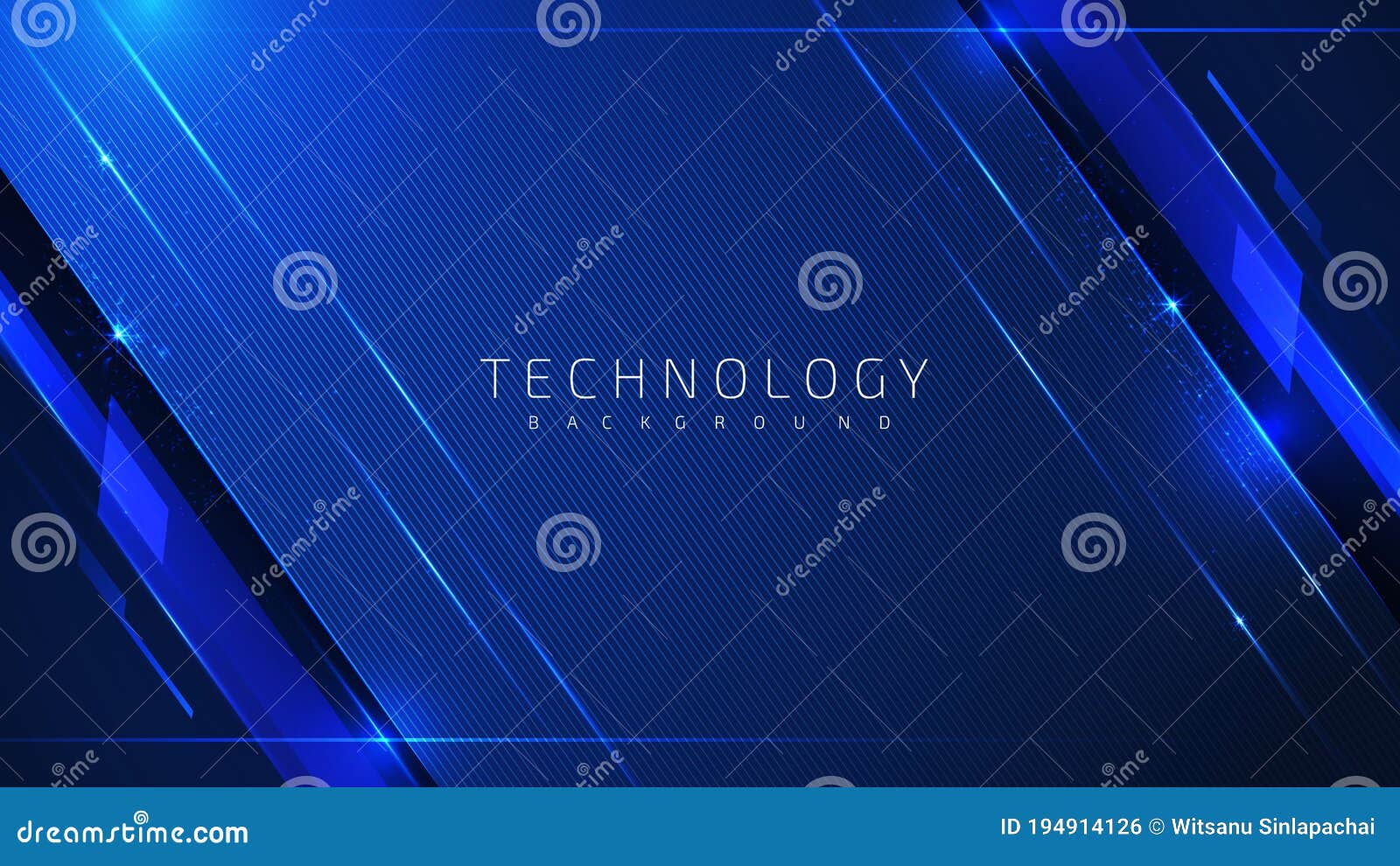 Blue Light Sparkle Line on Dark , Technology Design Concept . Abstract ...