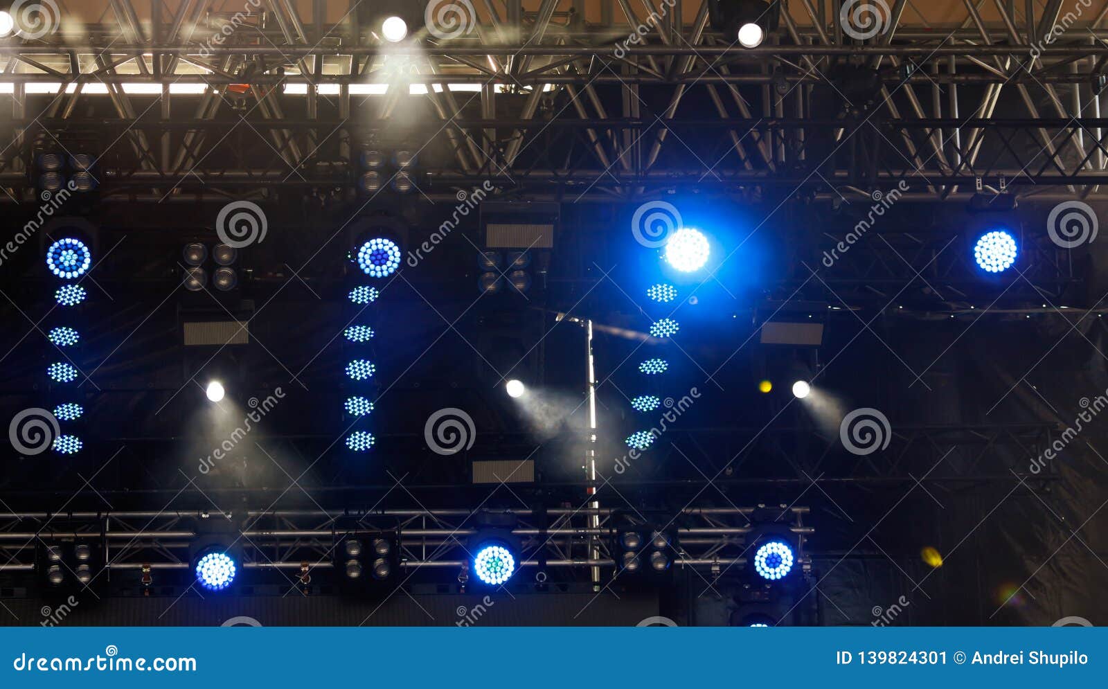 Blue Light on Stage As Abstract Background Stock Image - Image of night ...