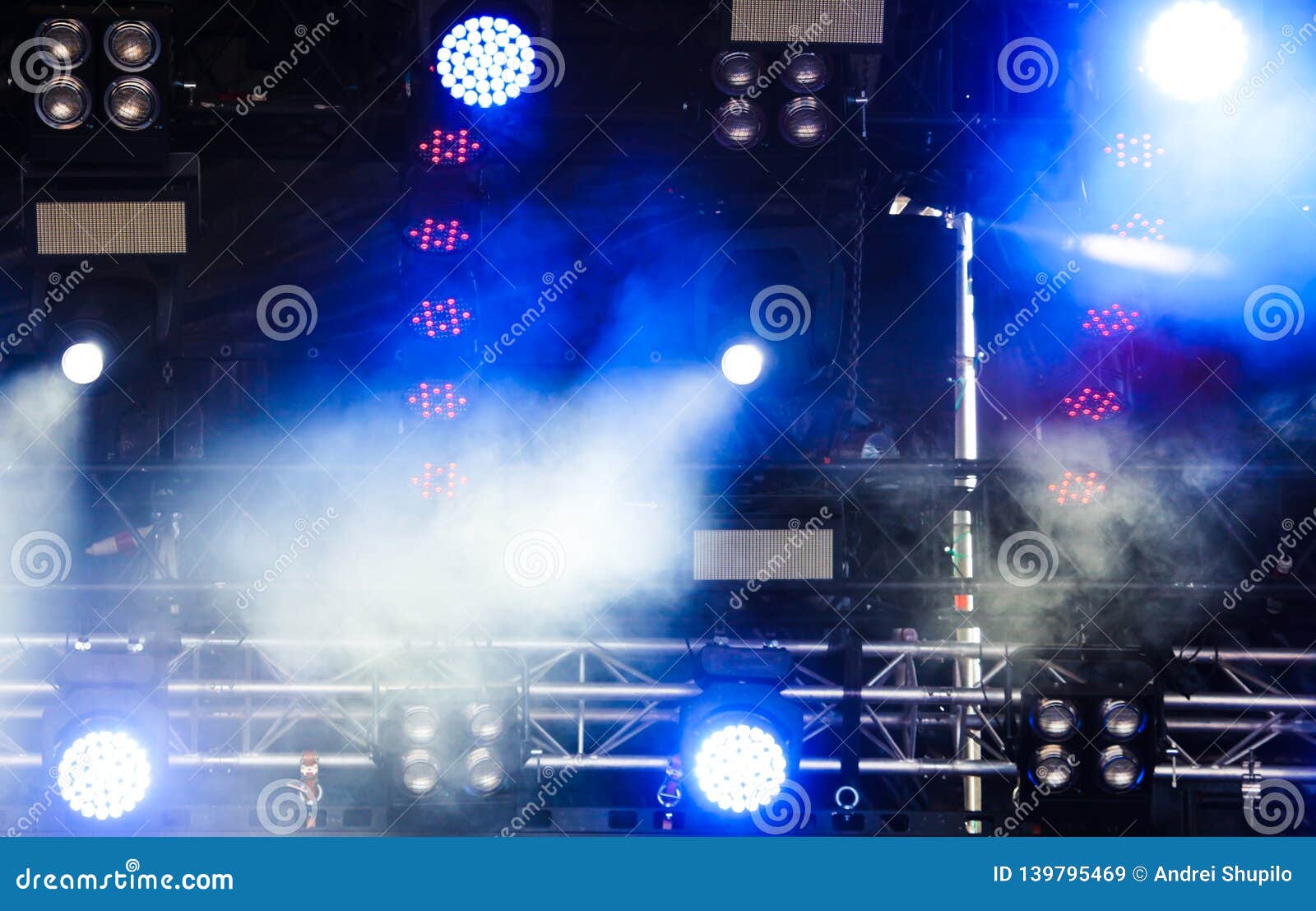 Blue Light on Stage As Abstract Background Stock Image - Image of laser ...