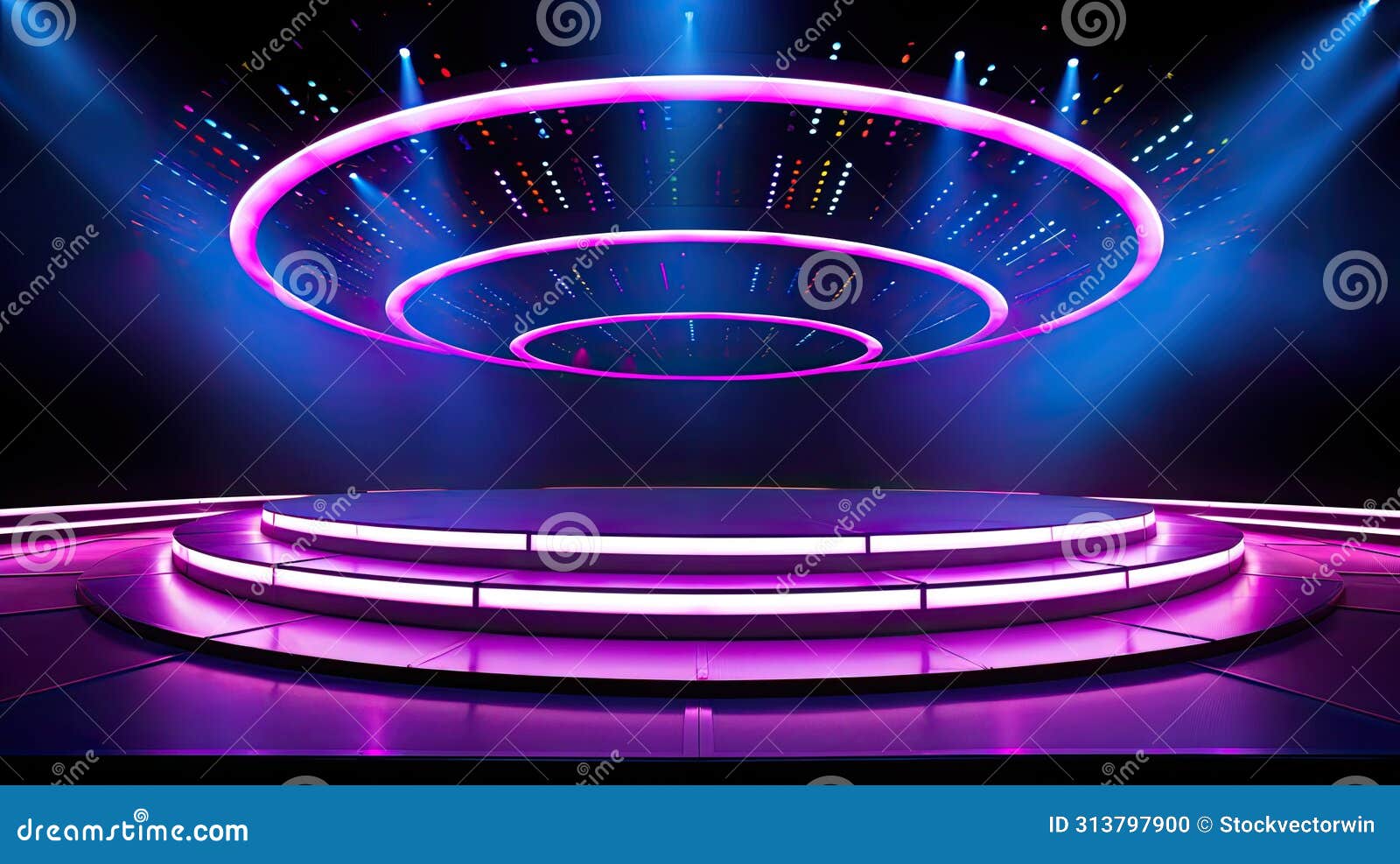 Blue Light Stage Background Stock Illustration - Illustration of ...