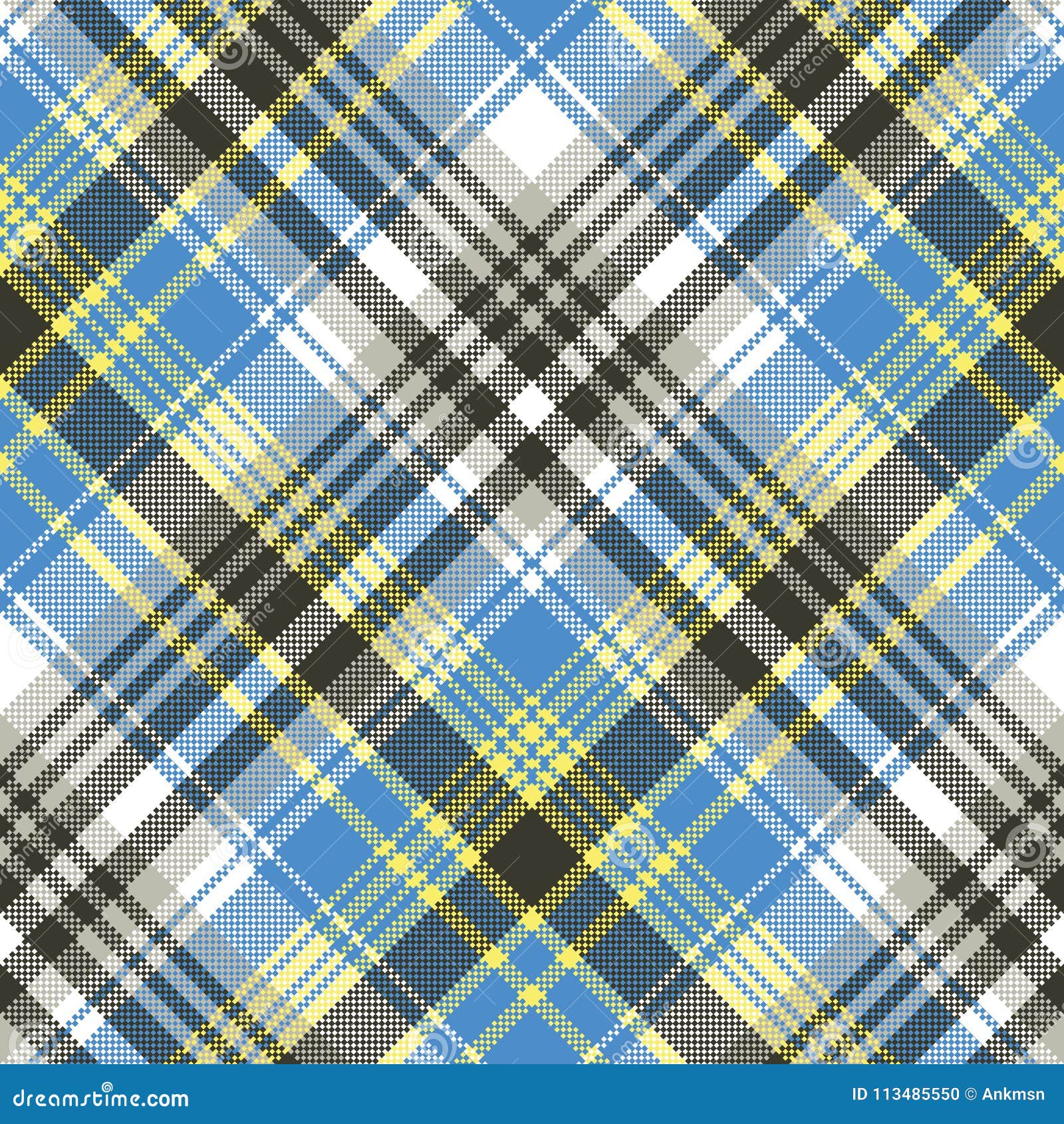 Blue Light Tartan Plaid Seamless Pattern Stock Vector - Illustration of ...