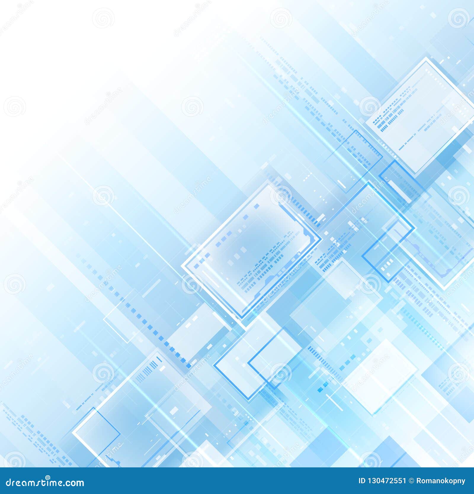 Blue light tech background stock vector. Illustration of tech - 130472551