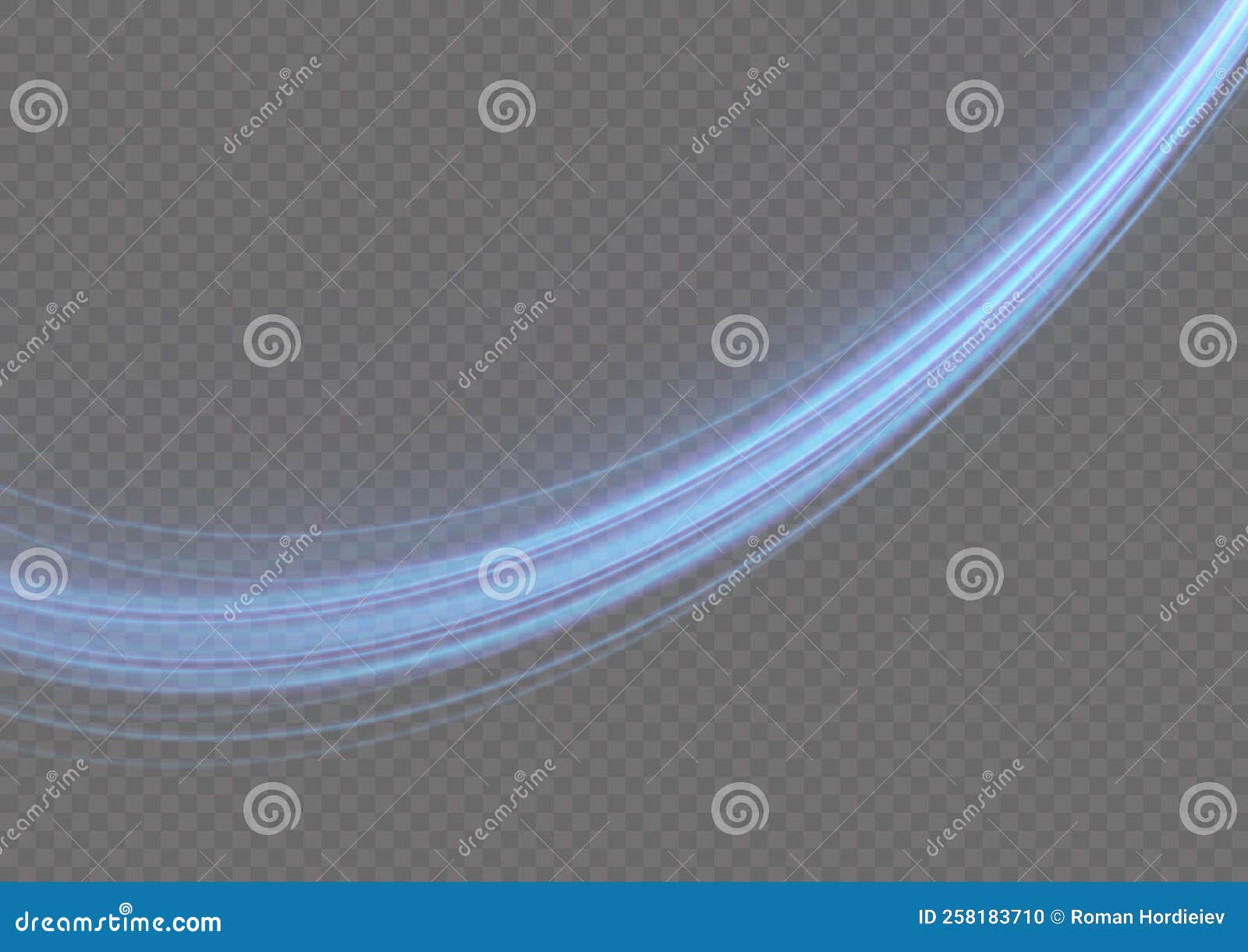 Blue Light Trail, Wave Speed, Trace Line Twirl Stock Vector ...