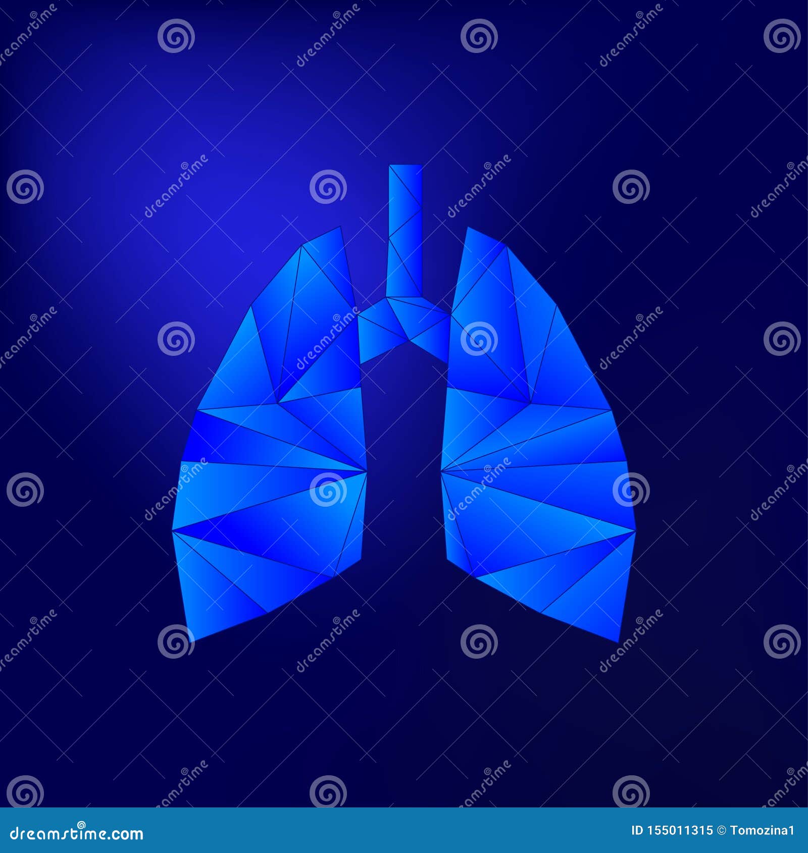 Blue Light Vector Illustration of Lung Stock Vector - Illustration of ...