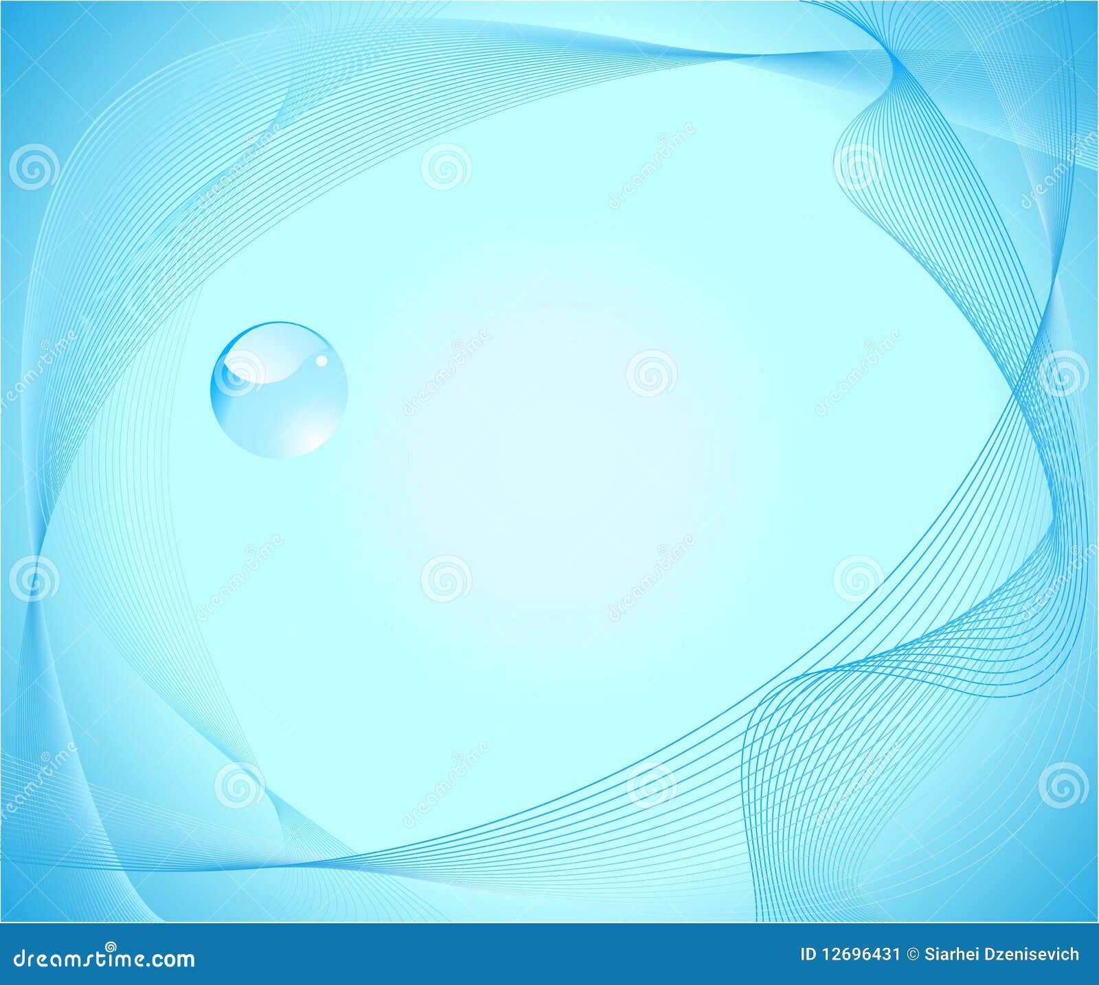 Blue light waves card stock vector. Illustration of empty - 12696431