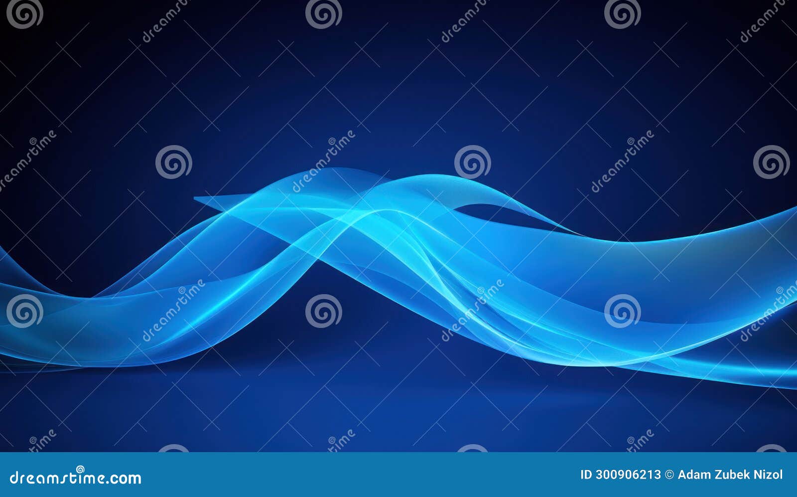 A Blue Light Waves on a Dark Background Stock Illustration ...