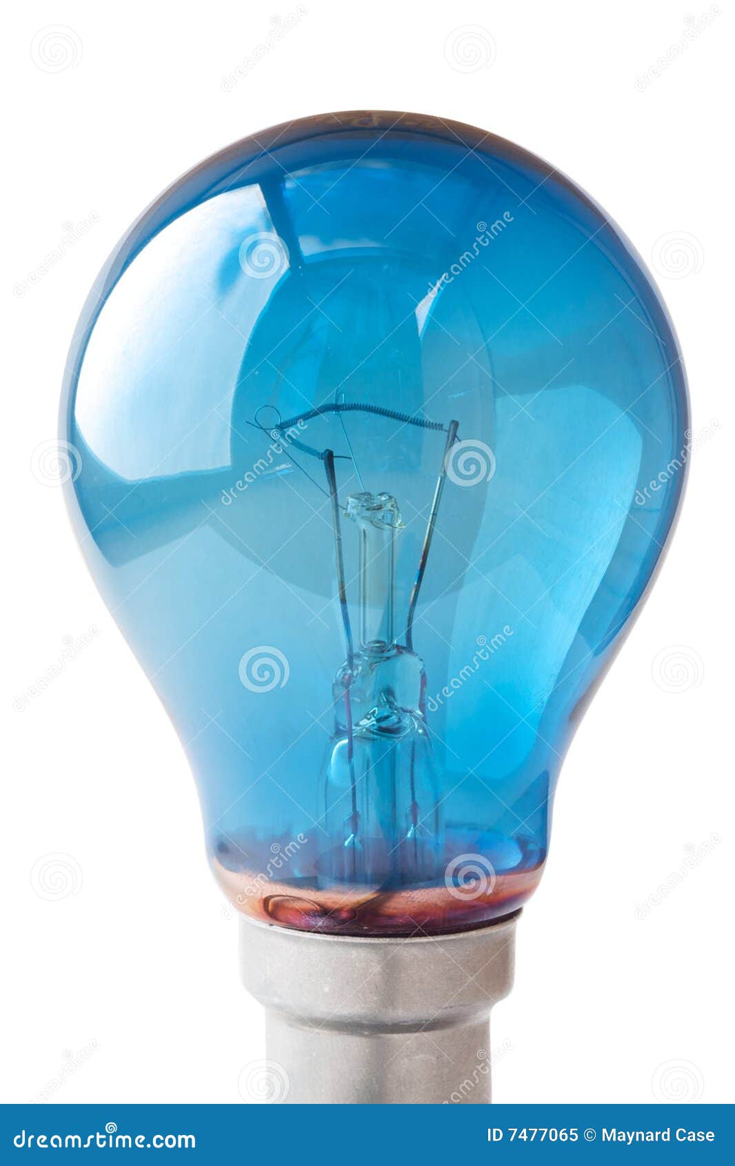 Blue lightbulb stock image. Image of object, isolated - 7477065