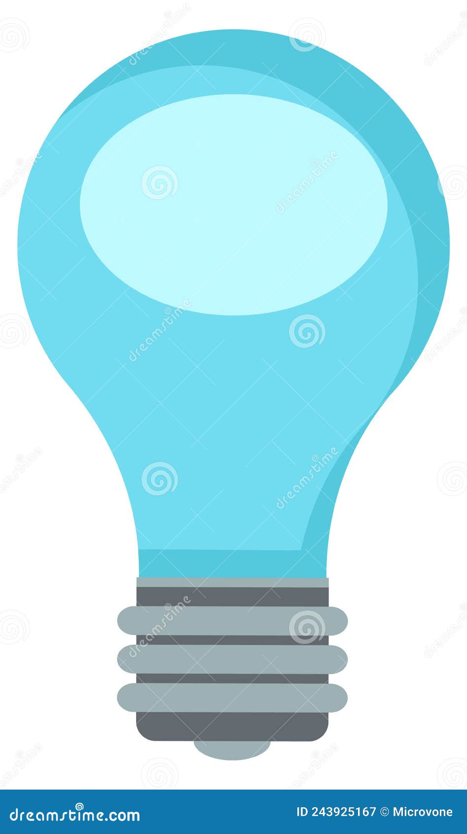 Blue Lightbulb Icon. Cartoon Lamp Stock Vector - Illustration of ...