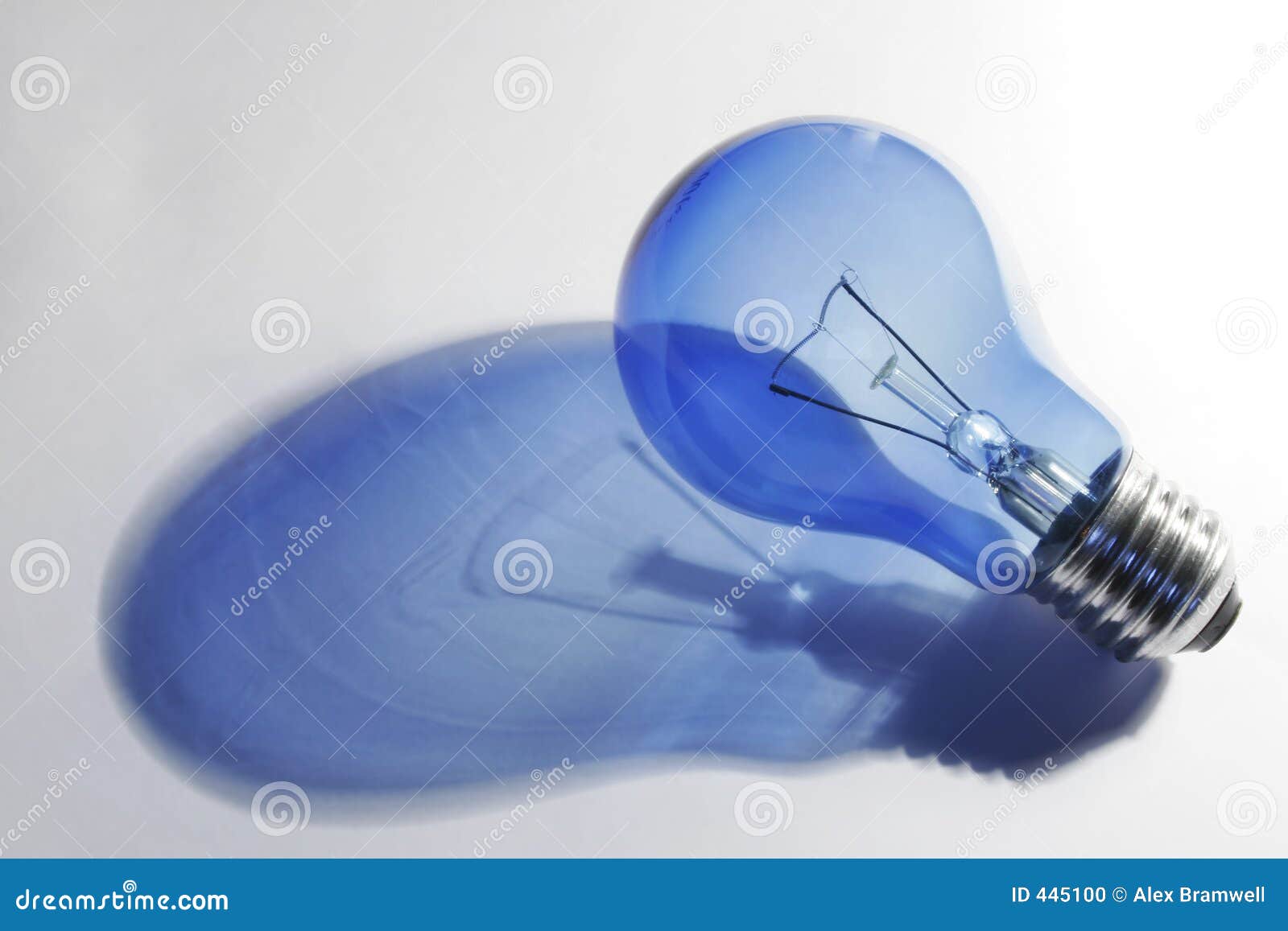 Blue Lightbulb Shadow stock photo. Image of glass, lightbulb - 445100
